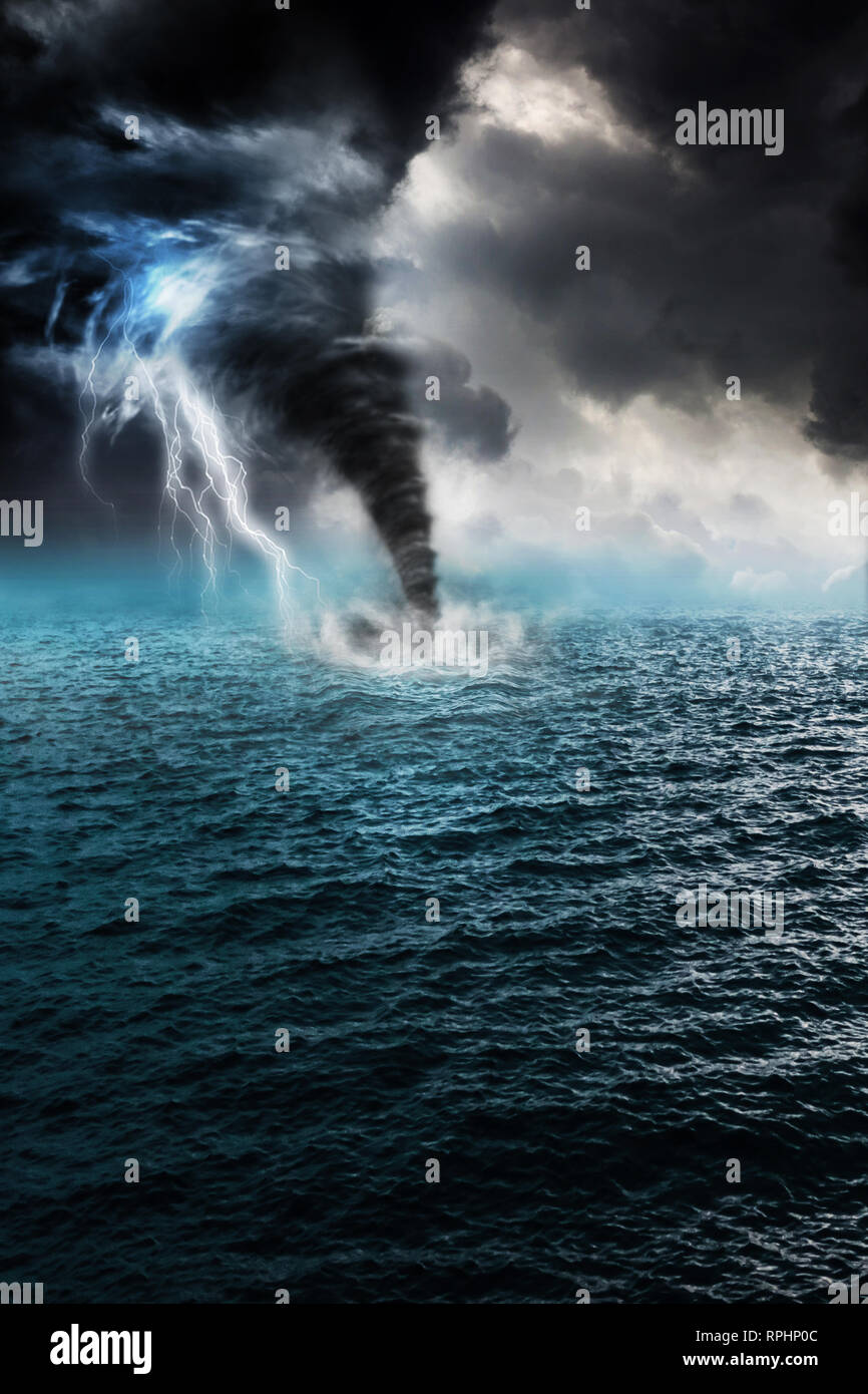 Tornado in the sea Stock Photo - Alamy