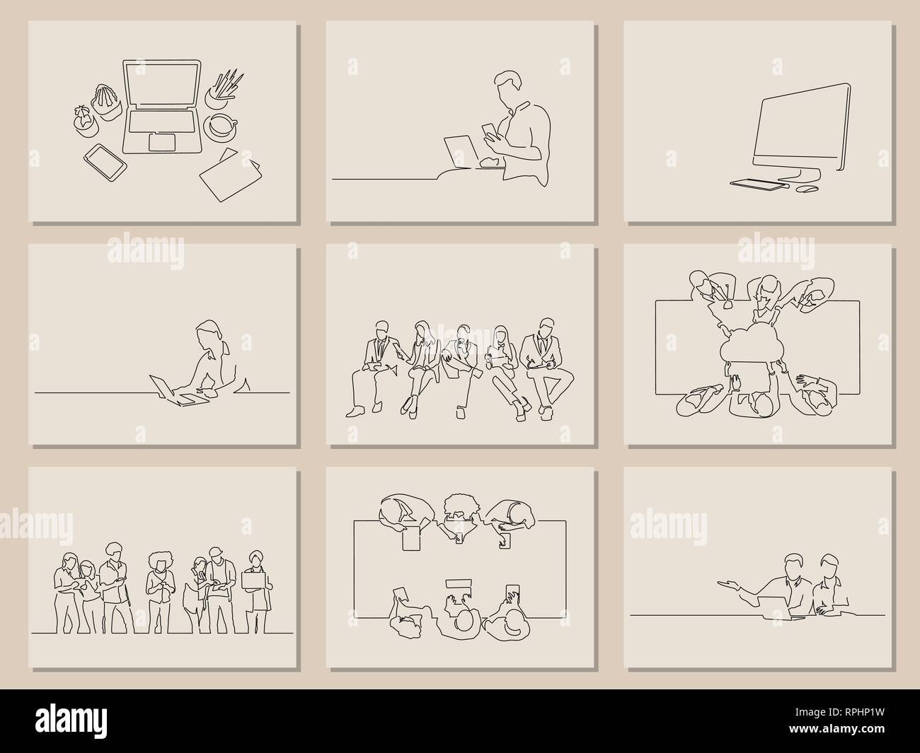 Technology line drawings collection Stock Vector Image & Art - Alamy