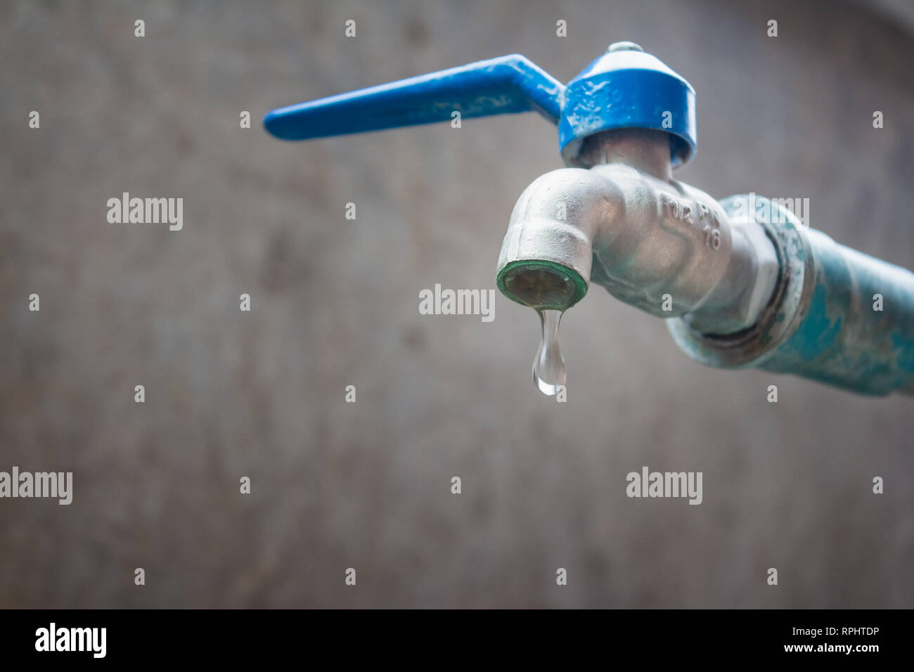 Water droplets faucet, Concept drought and crisis environment Stock ...