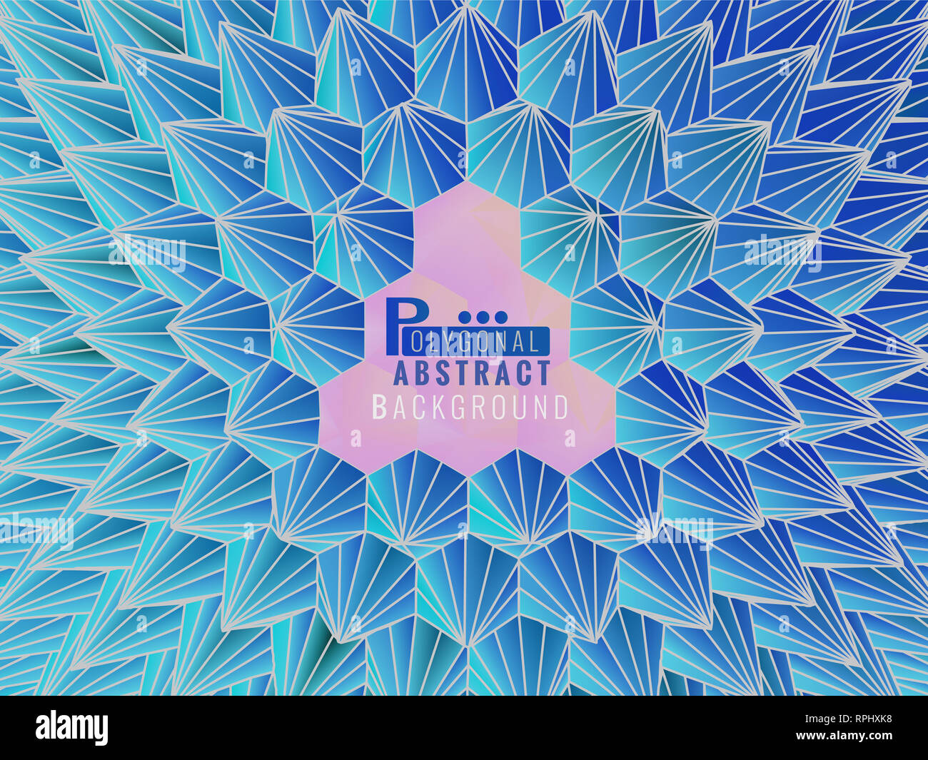 Low poly abstract geometric template spiky shape BG with blue and pink ...