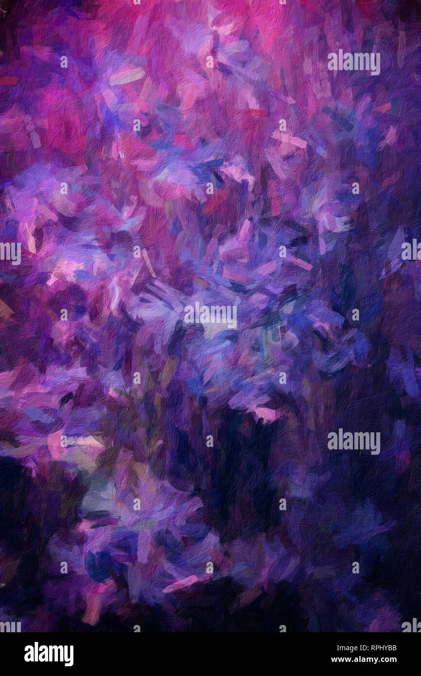 Abstract digital oil painting on canvas full of texture and bright ...