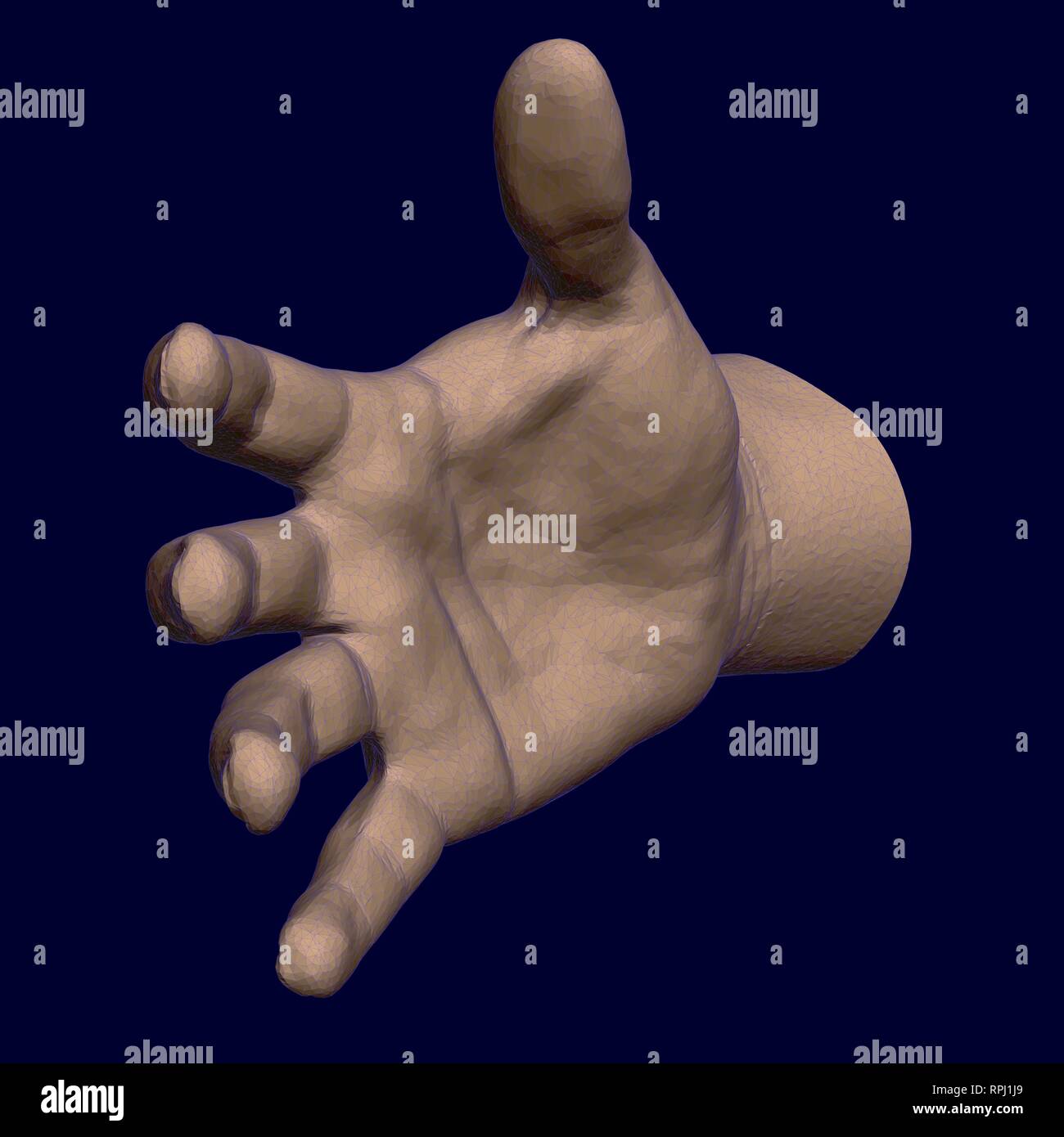 Polygonal hand stretches for a handshake. 3D. Vector illustration Stock ...