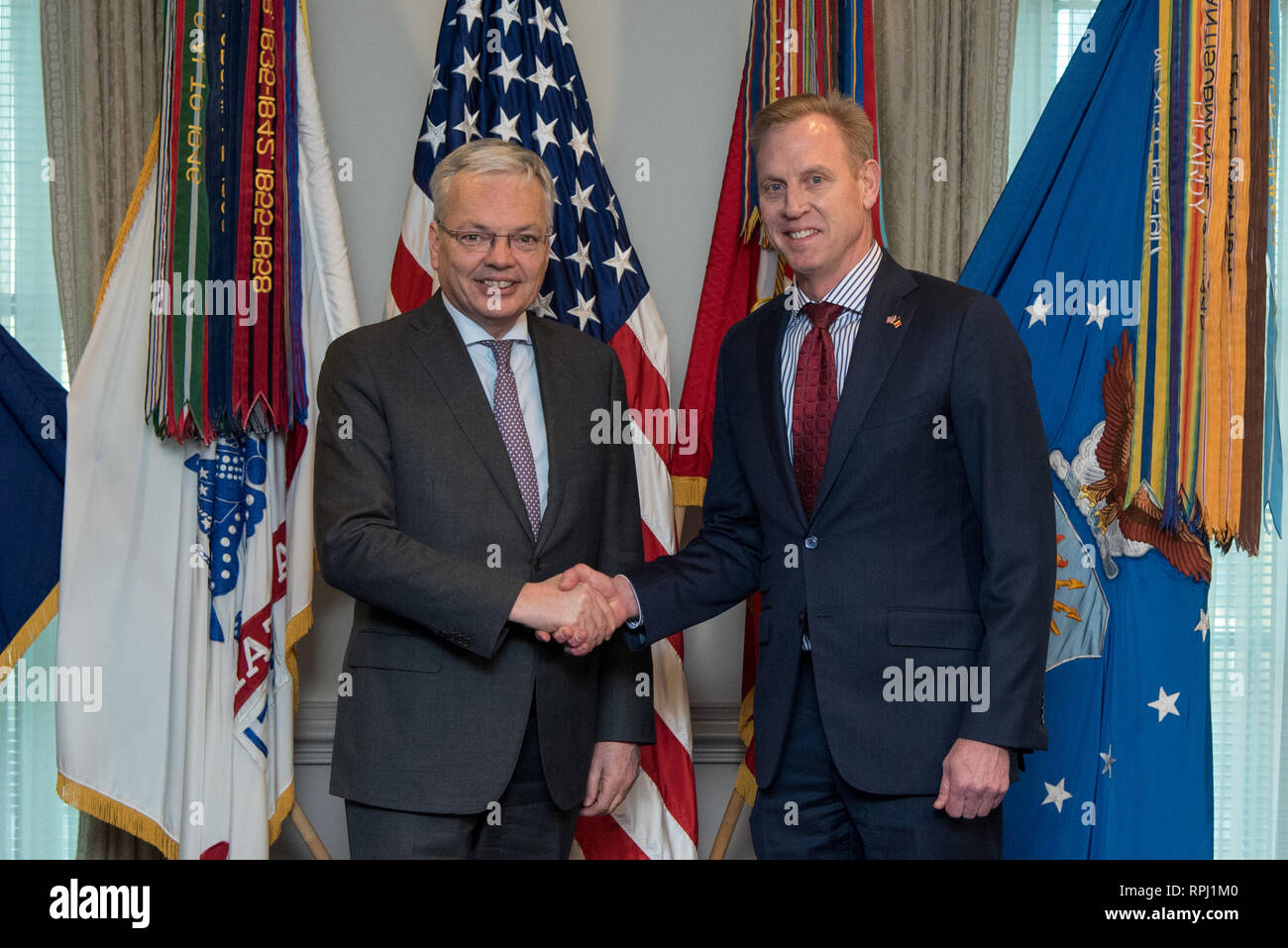 U.S. Acting Secretary of Defense Patrick M. Shanahan meets with Belgian ...