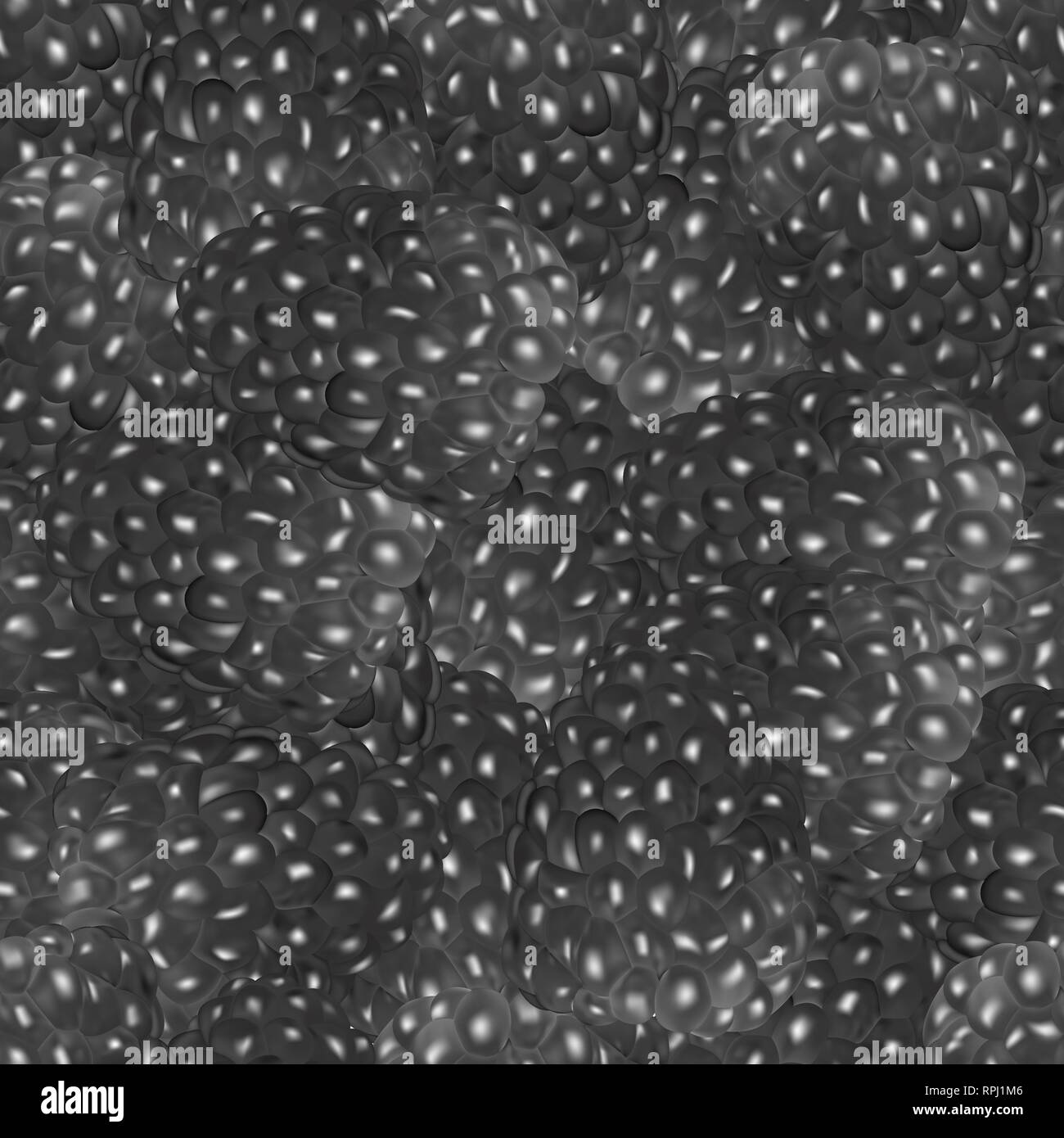 Seamless texture with black raspberries. Vector illustration Stock ...