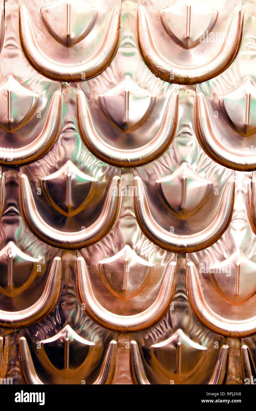 Close up shot of copper roof tiles Stock Photo - Alamy