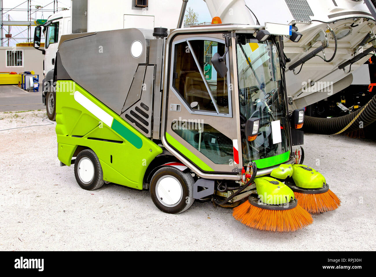 Close up shot of street cleaner machine Stock Photo - Alamy