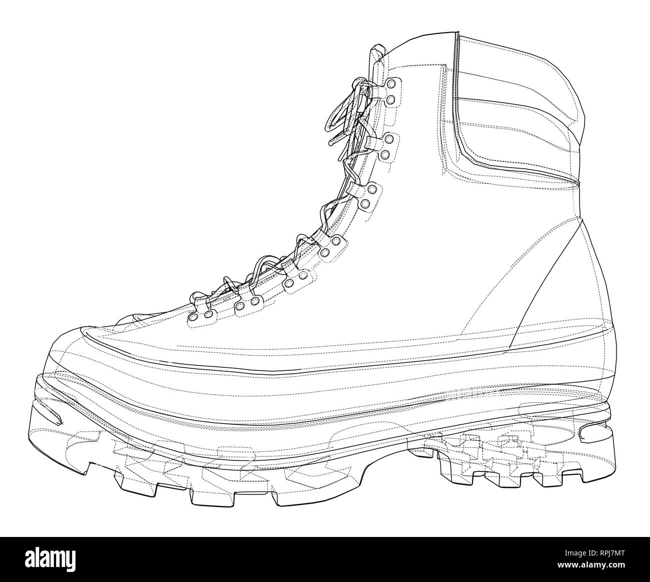 Mens boot concept. Vector rendering of 3d Stock Vector Image & Art - Alamy