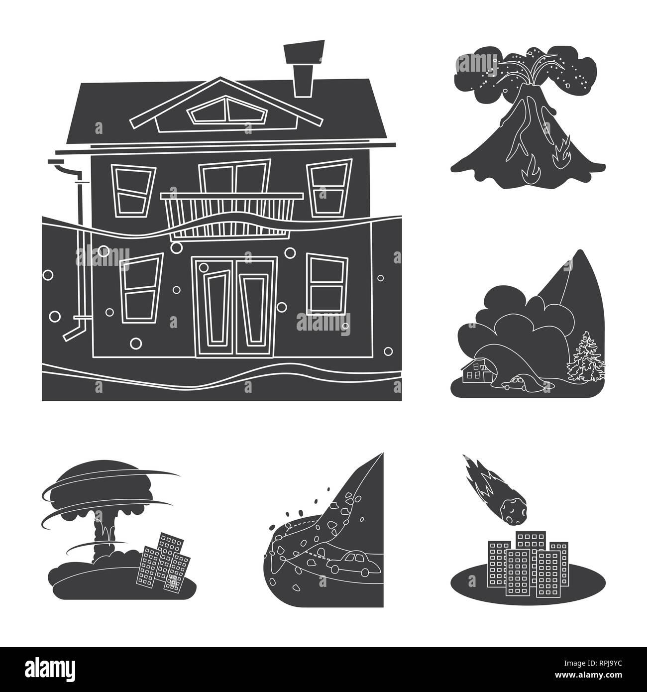 Vector design of calamity and crash icon. Collection of calamity and ...