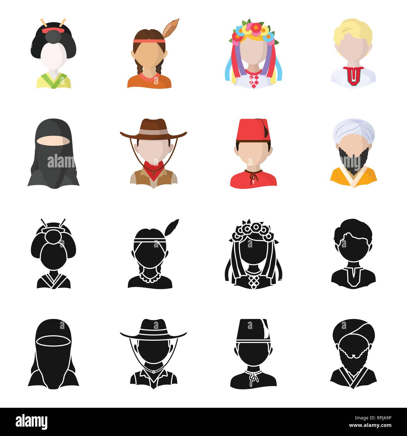 Vector illustration of imitator and resident symbol. Set of imitator ...