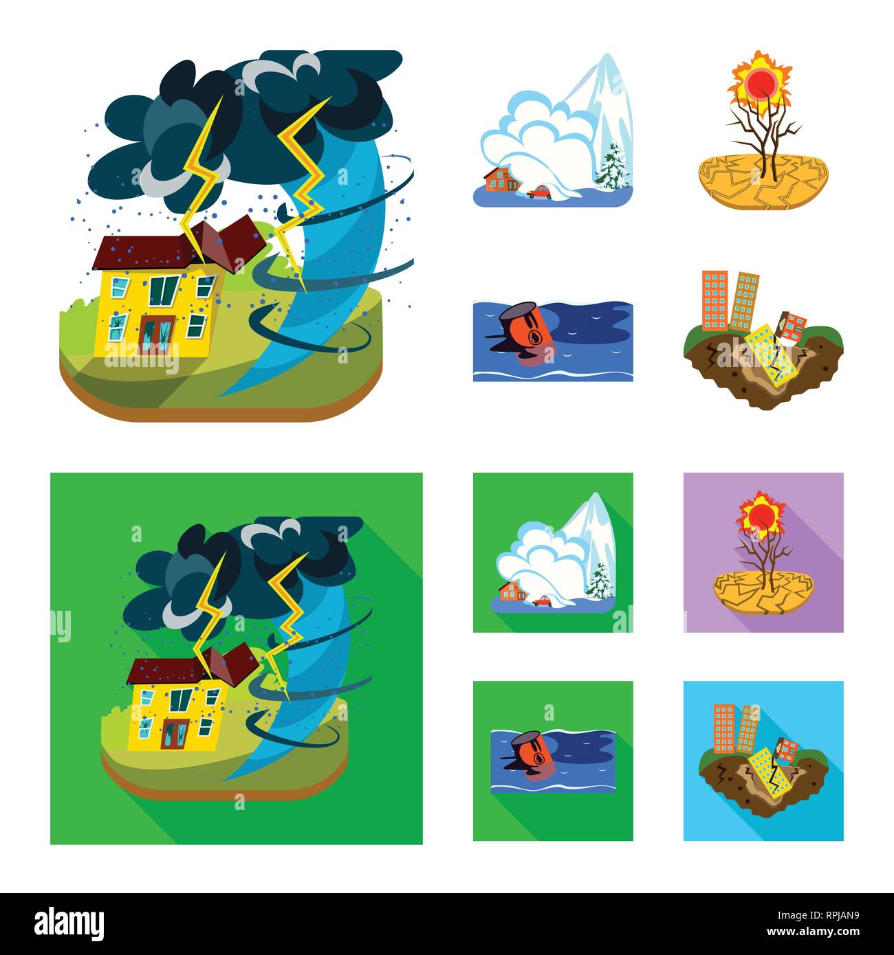 Vector design of weather and distress icon. Set of weather and crash ...