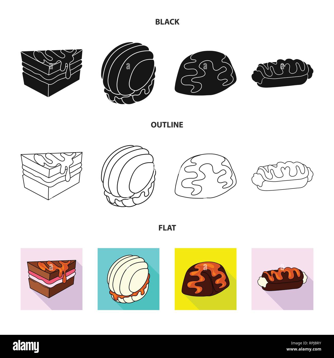 Vector illustration of confectionery and culinary logo. Collection of ...