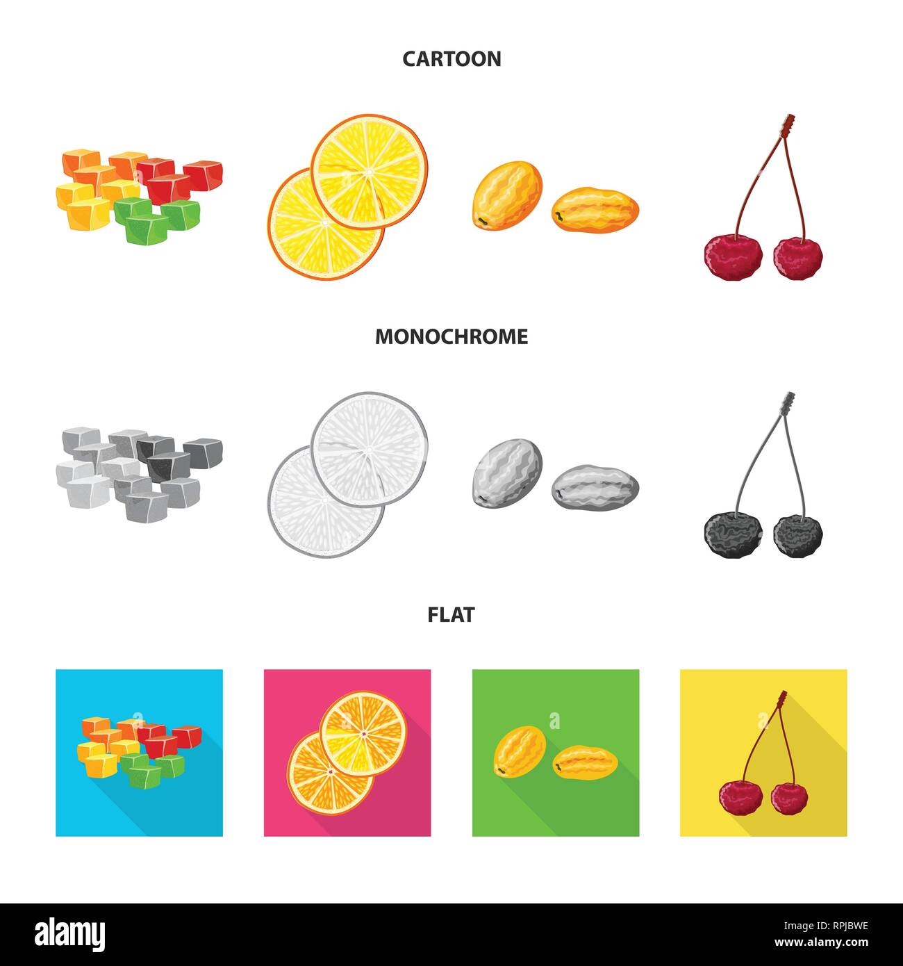 Vector design of food and raw symbol. Collection of food and nature ...