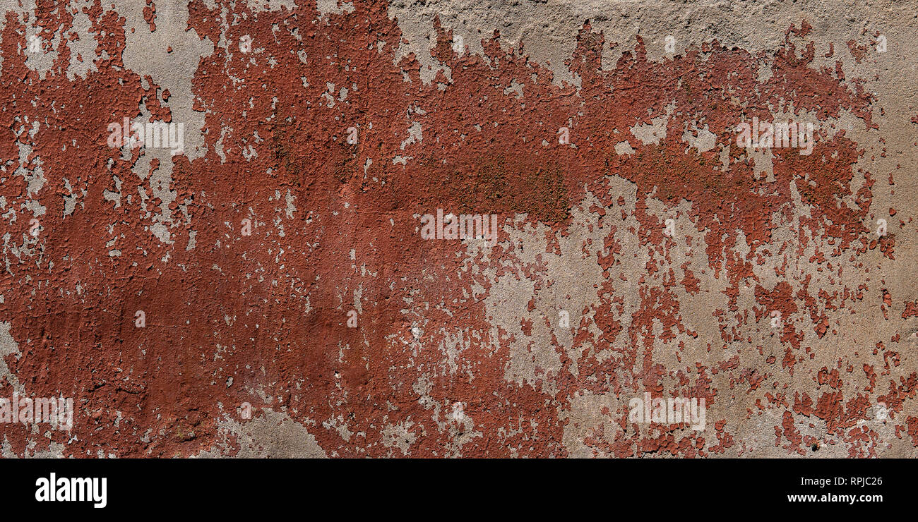 red wall background with withered paint. Old plaster texture Stock ...