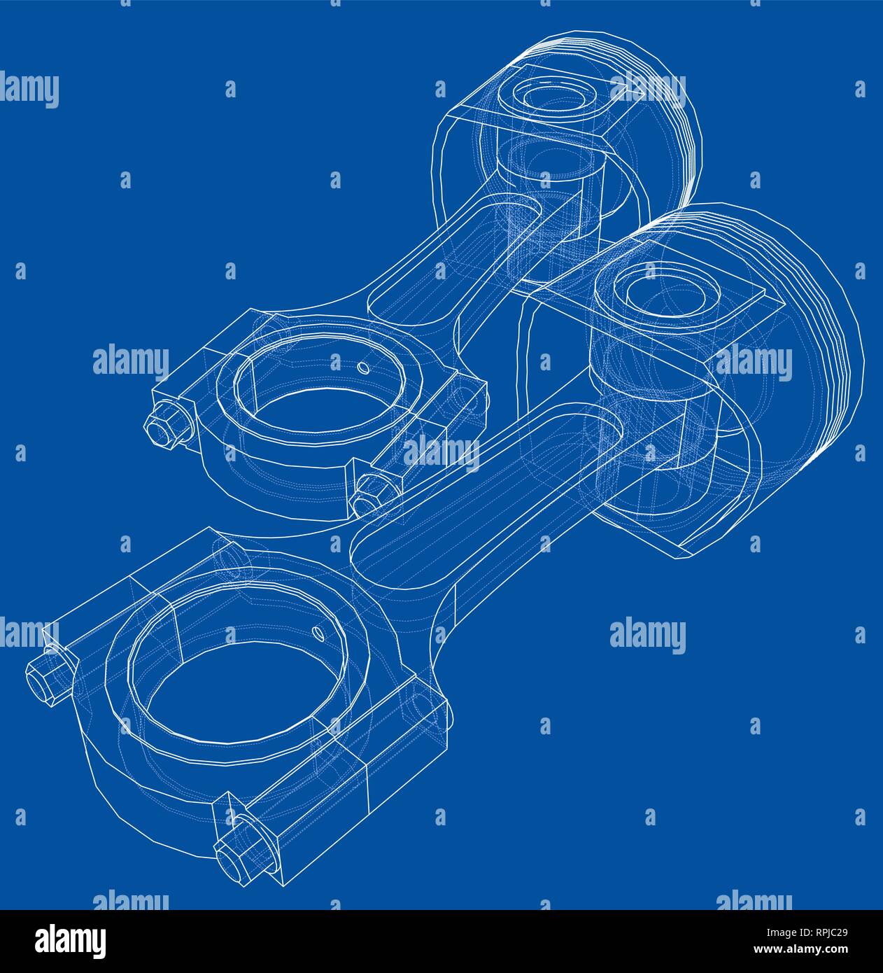 Sketch of piston. Vector rendering of 3d Stock Vector Image & Art - Alamy