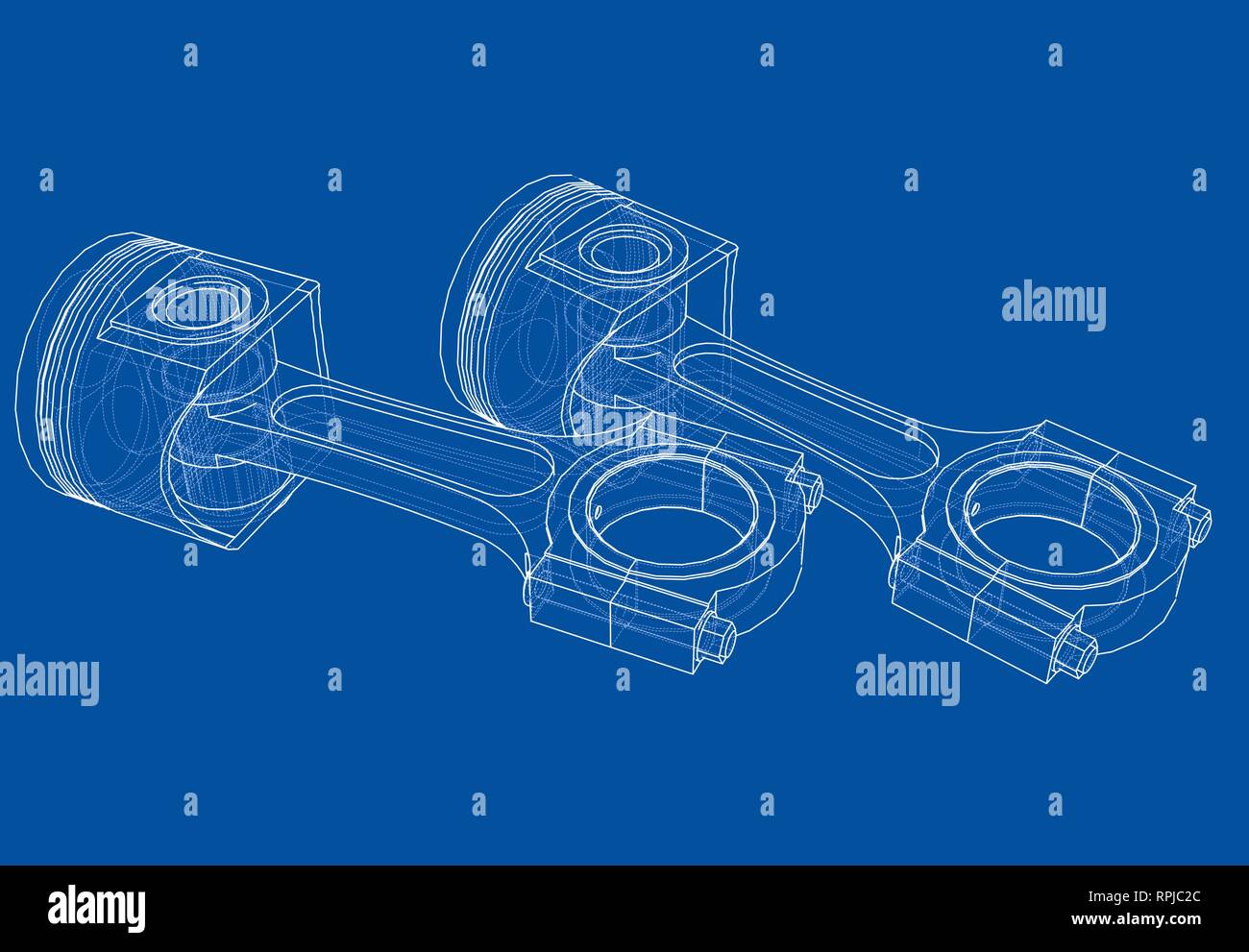 Sketch of piston. Vector rendering of 3d Stock Vector Image & Art - Alamy