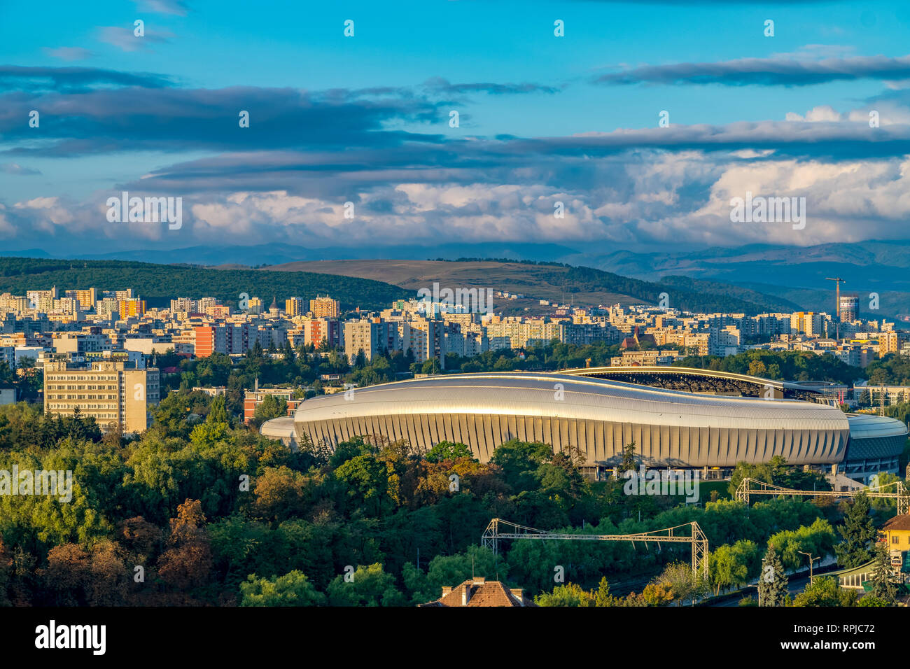 Cluj Arena multi-use stadium on a sunny day with blue sky in Cluj ...