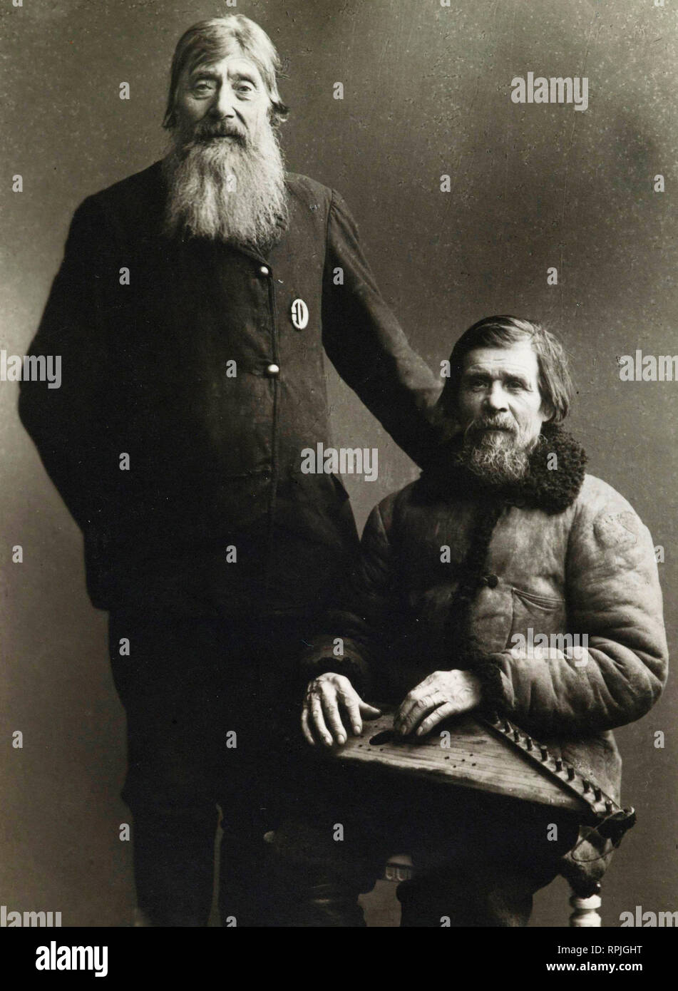 Ivan Onola and Ivan Lösönen, rune singers and kantele players (zither ...
