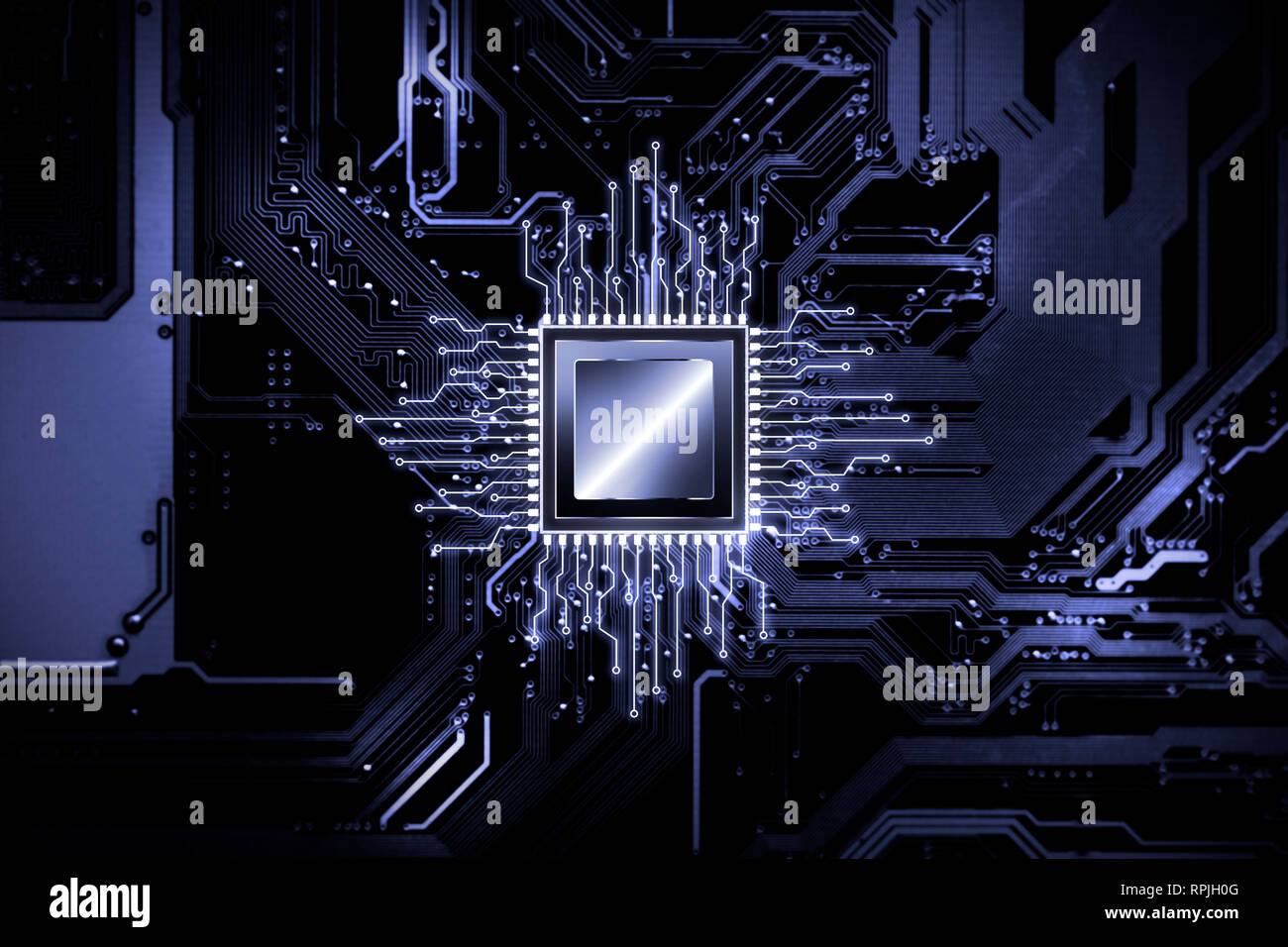 Abstract, Processor electronic circuit network background Stock Photo ...