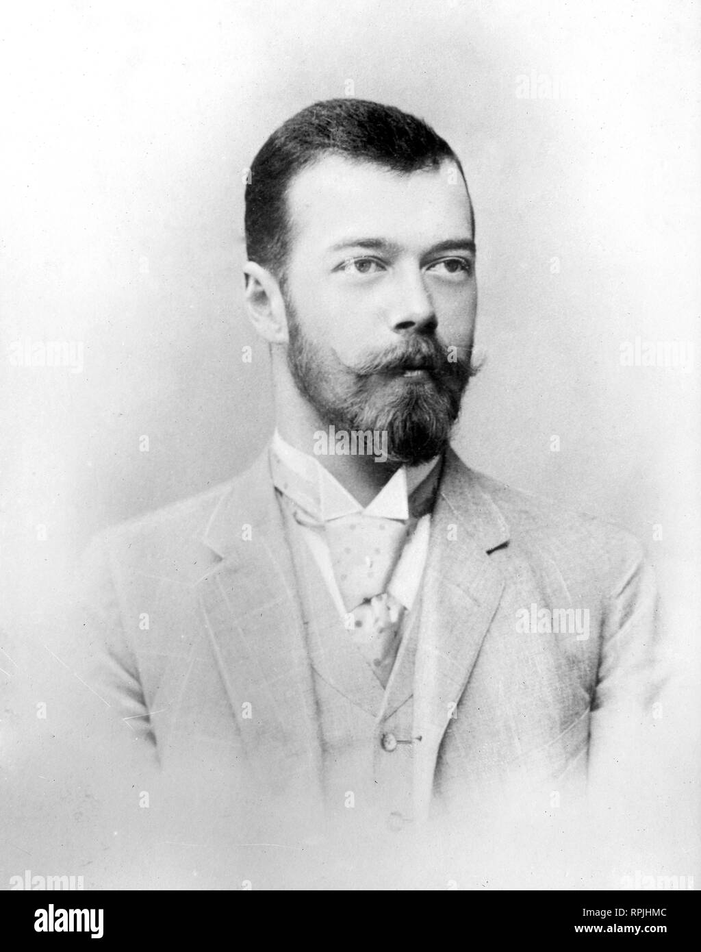 Nicholas II of Russia (1868-1918) at age 25 on 20 April 1894 on his ...