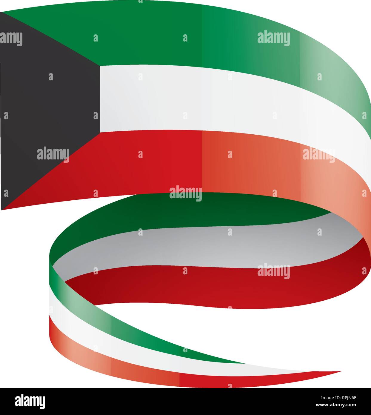 Kuwait flag, vector illustration on a white background Stock Vector ...