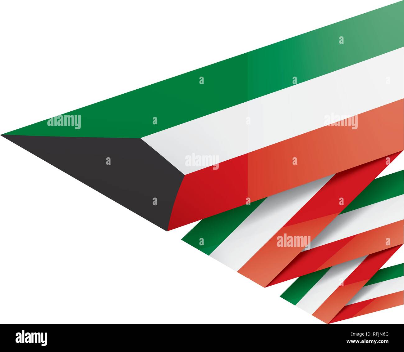 Kuwait flag, vector illustration on a white background Stock Vector ...