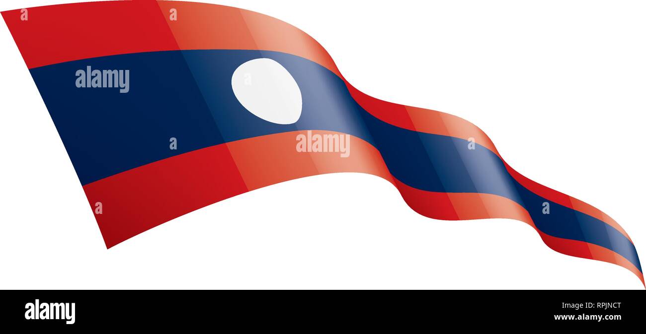 Laos flag, vector illustration on a white background Stock Vector Image ...