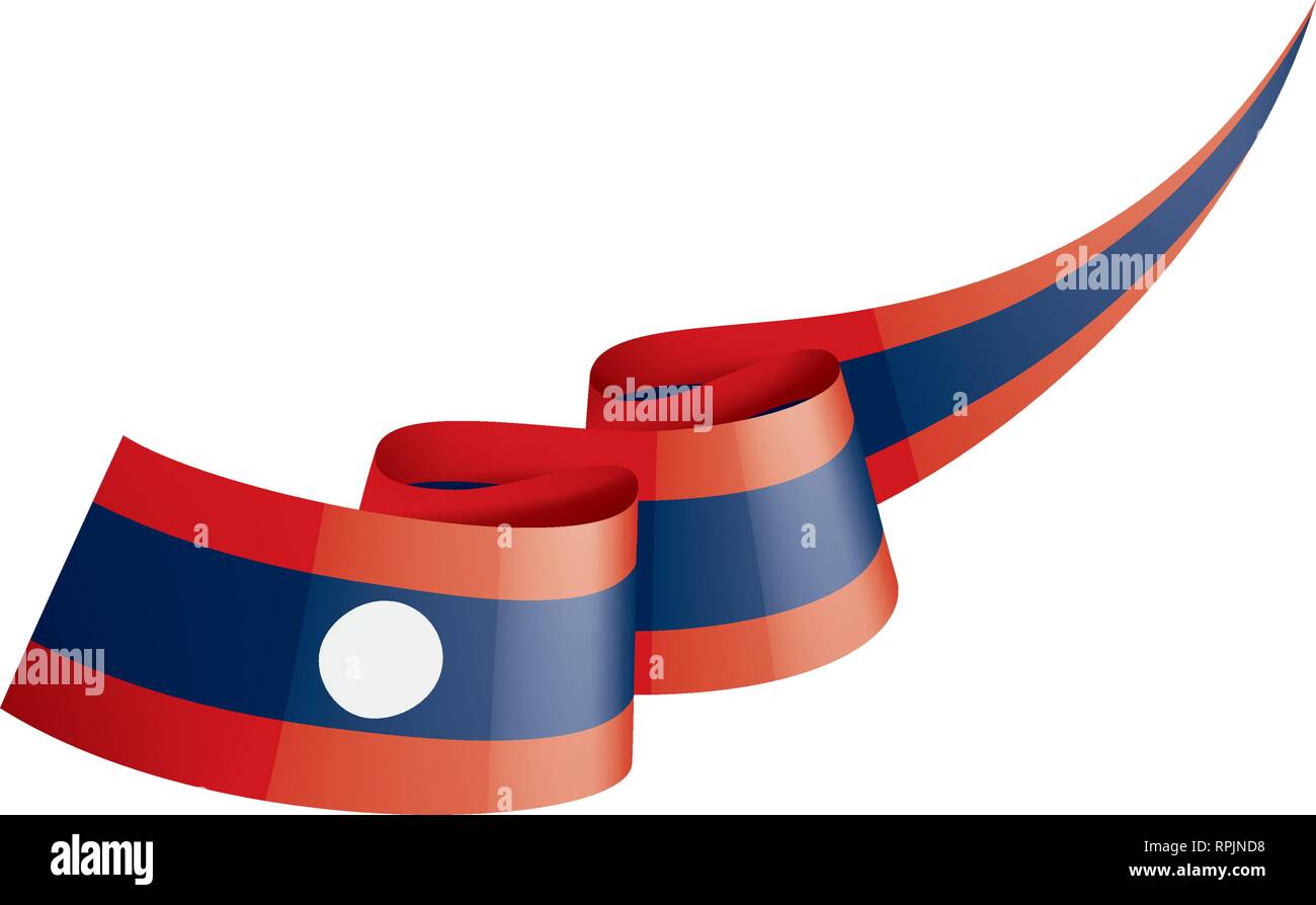 Laos flag, vector illustration on a white background Stock Vector Image ...