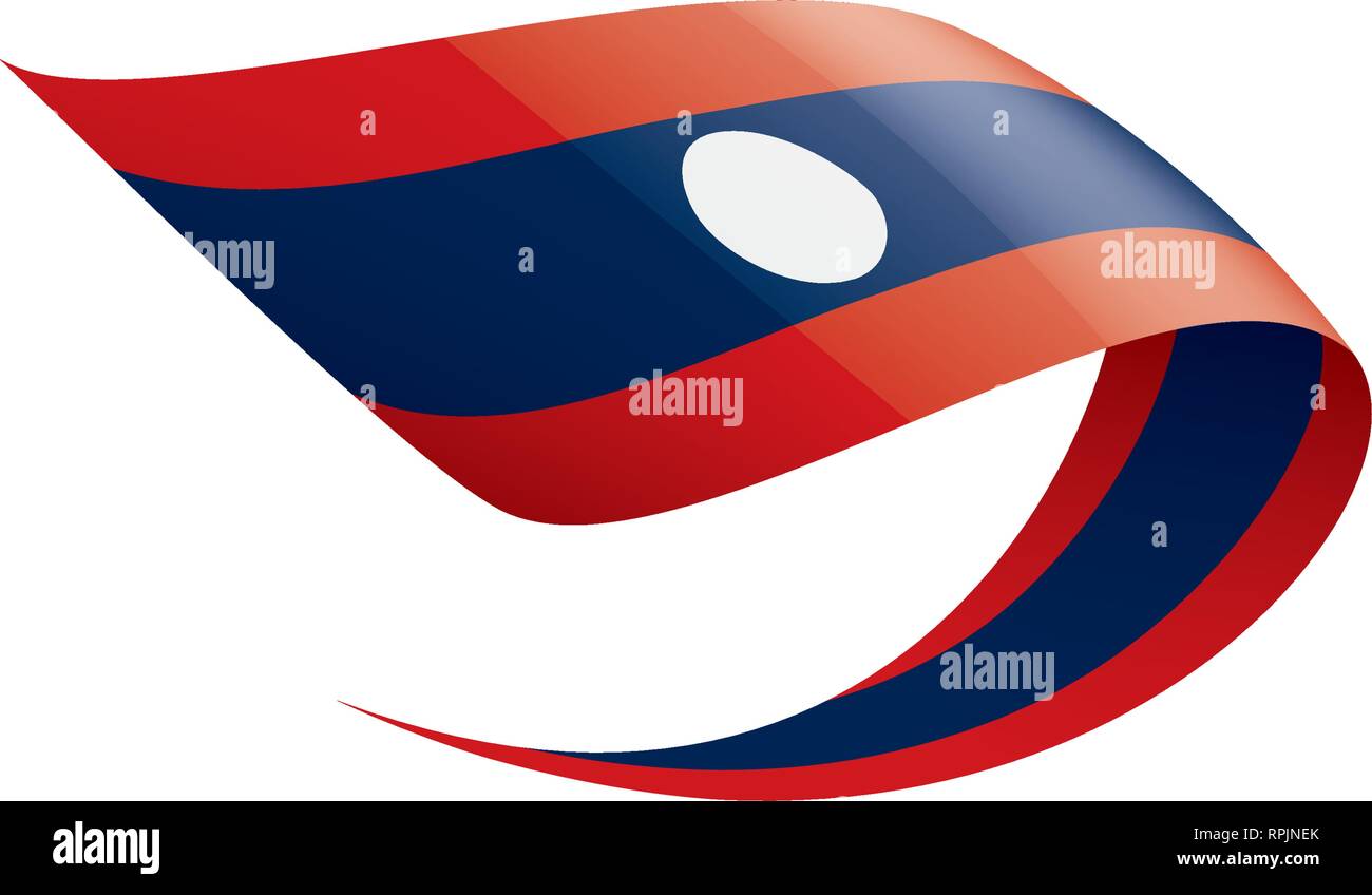 Laos flag, vector illustration on a white background Stock Vector Image ...