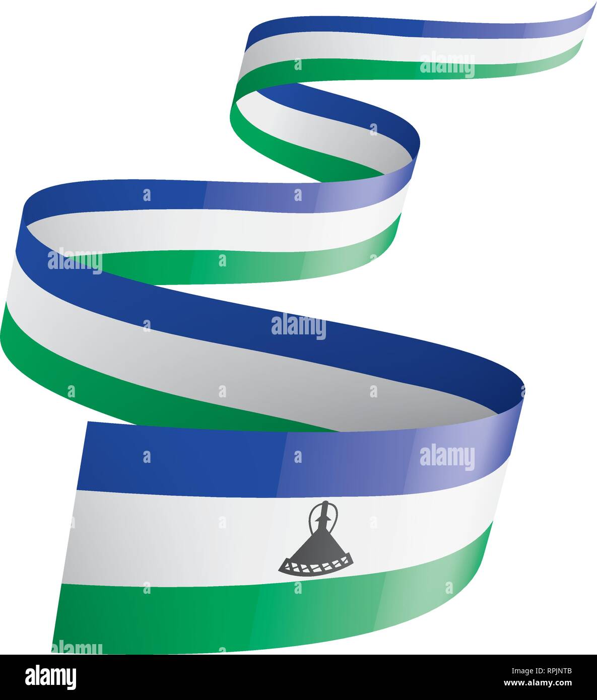 Lesotho flag, vector illustration on a white background Stock Vector ...