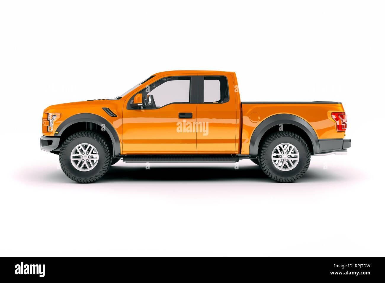 3d pick-up truck car on white background Stock Photo - Alamy
