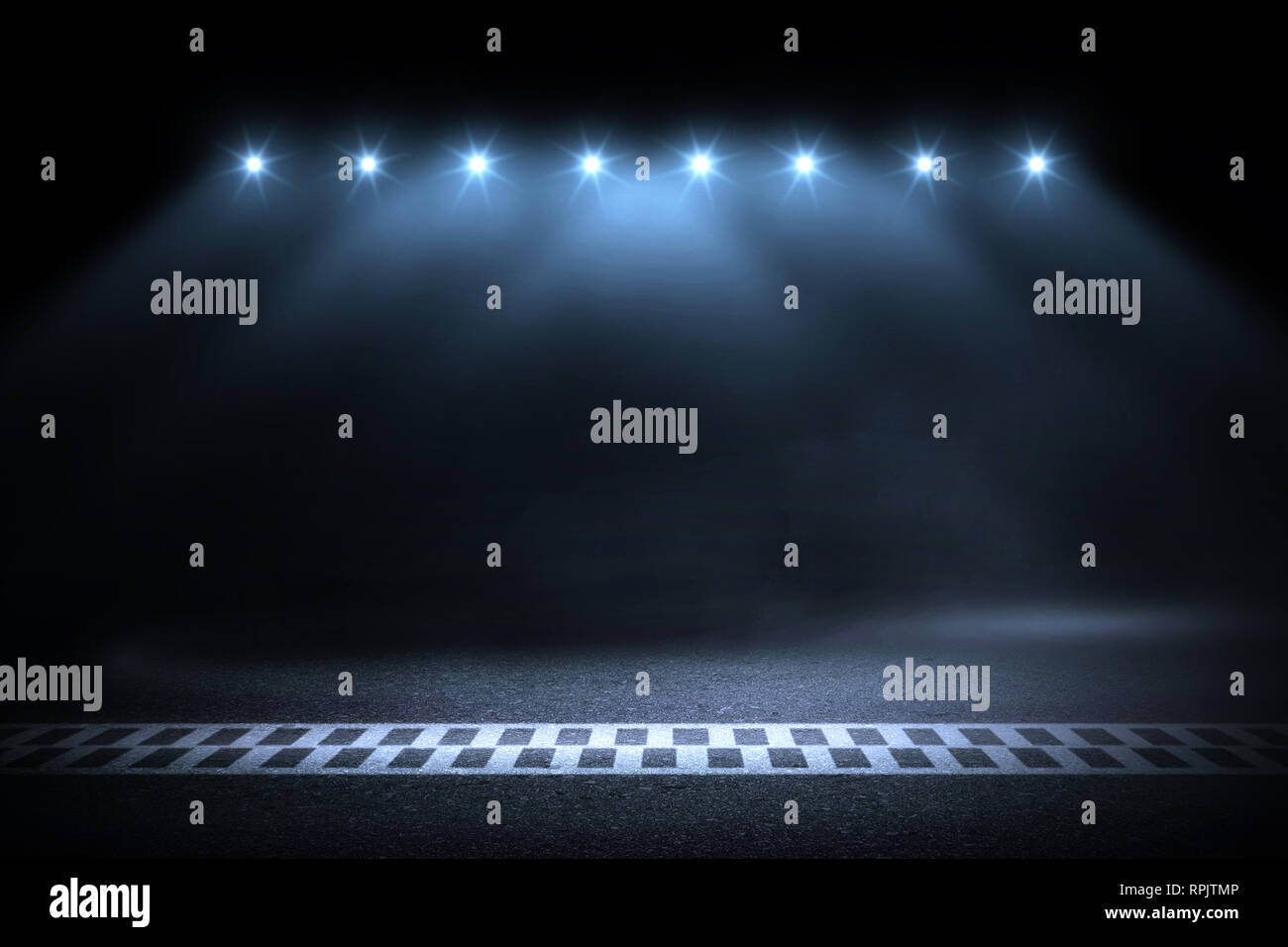 Race track finish line racing on night Stock Photo - Alamy