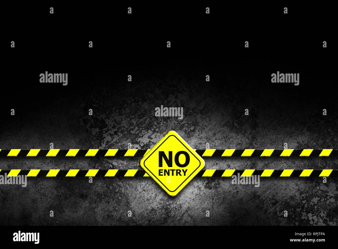 Symbol No entry on black background Stock Photo - Alamy