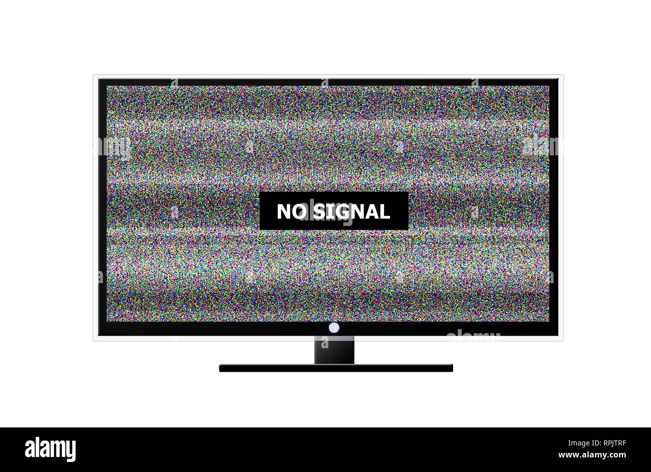TV no signal isolated on white background Stock Photo - Alamy