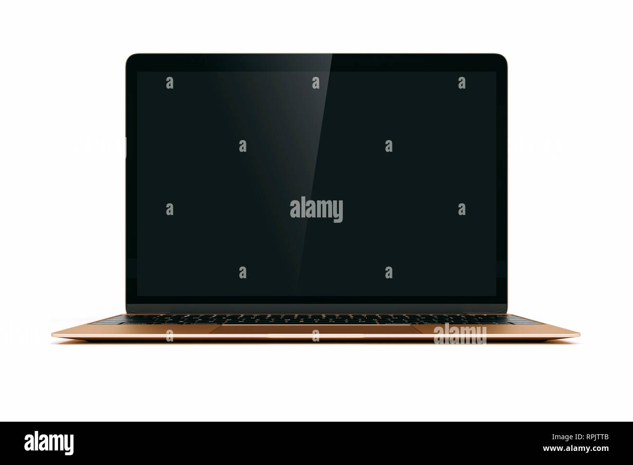 3d laptop on white background Stock Photo - Alamy
