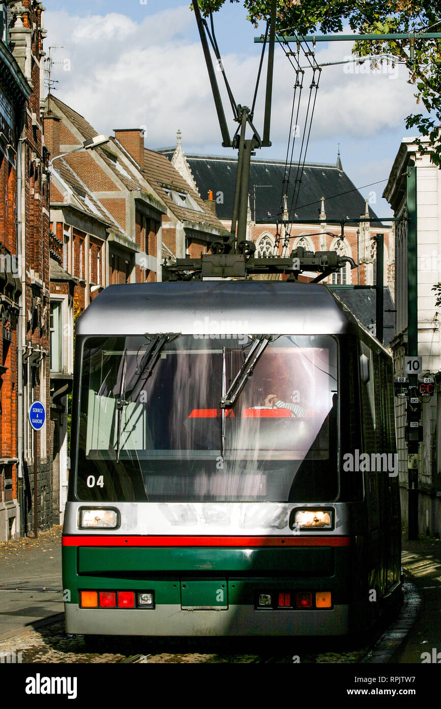 Tramway train Line 12, from Transpole to the canal of Tourcoing, Lille ...
