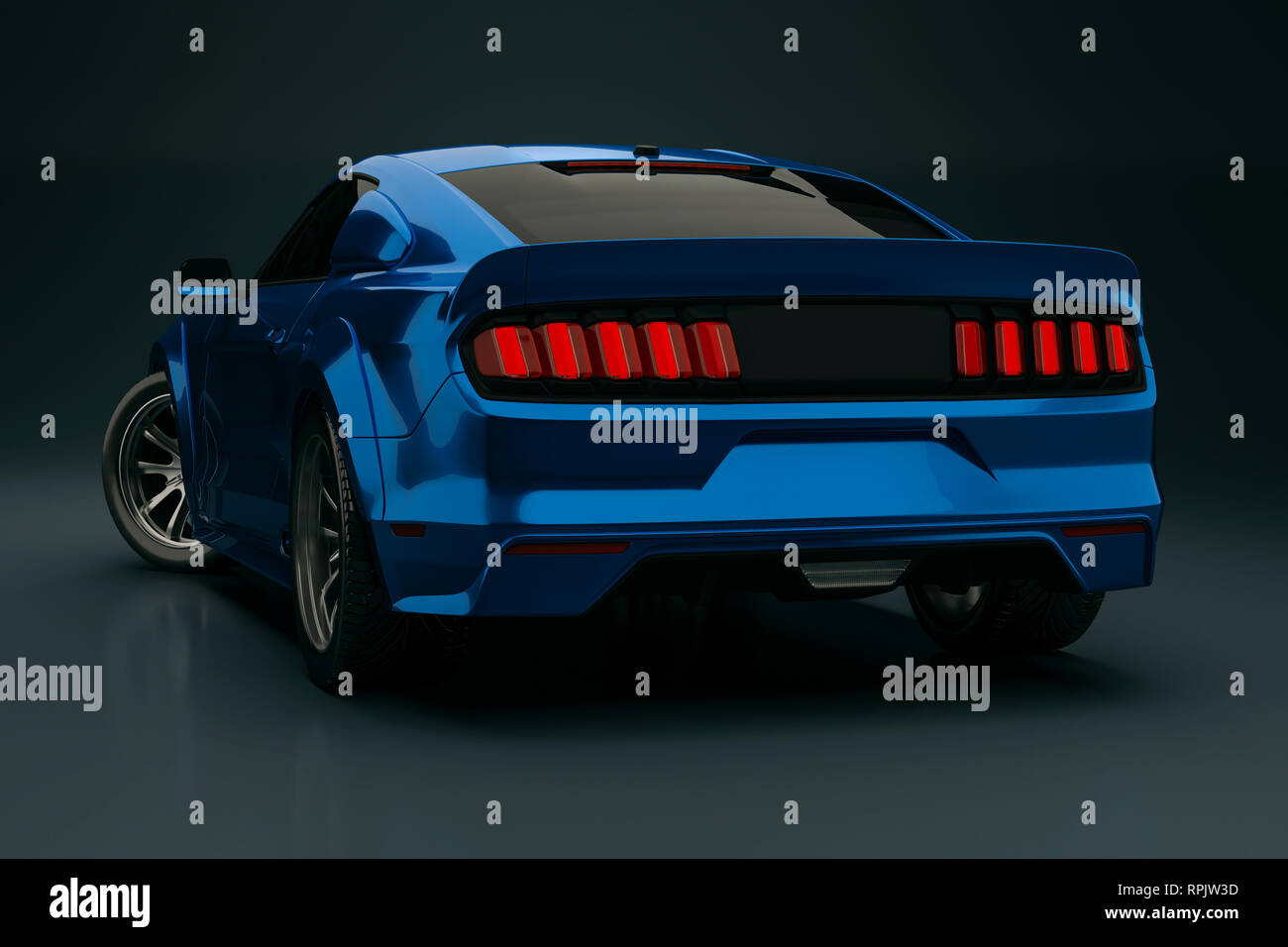 3d render of beautiful blue sport car Stock Photo - Alamy