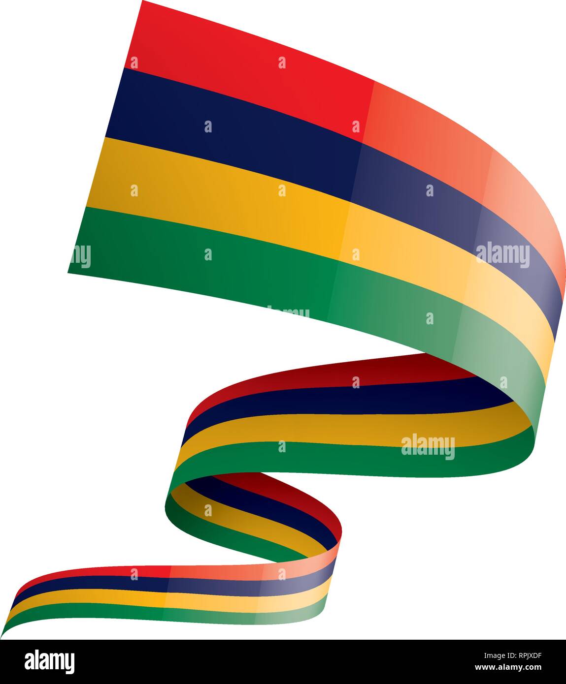 Mauritius flag, vector illustration on a white background Stock Vector ...
