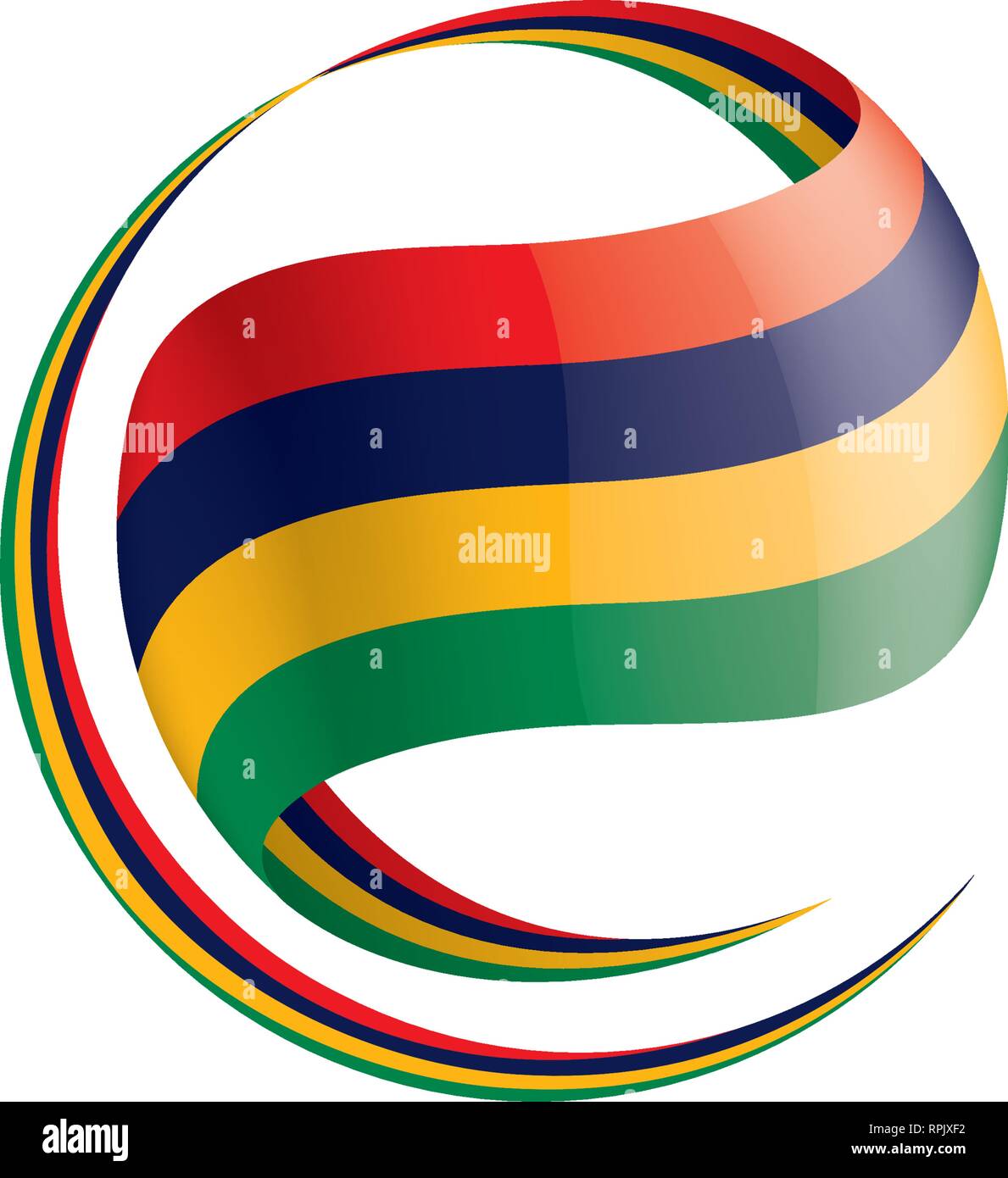 Mauritius flag, vector illustration on a white background Stock Vector ...