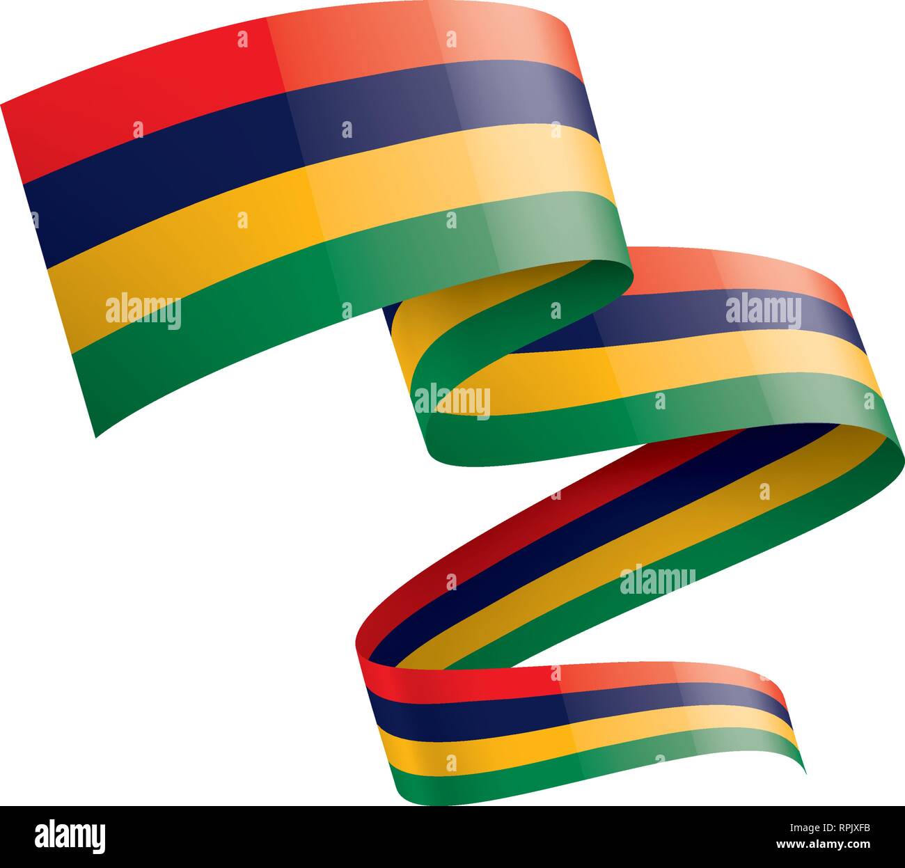 Mauritius flag, vector illustration on a white background Stock Vector ...