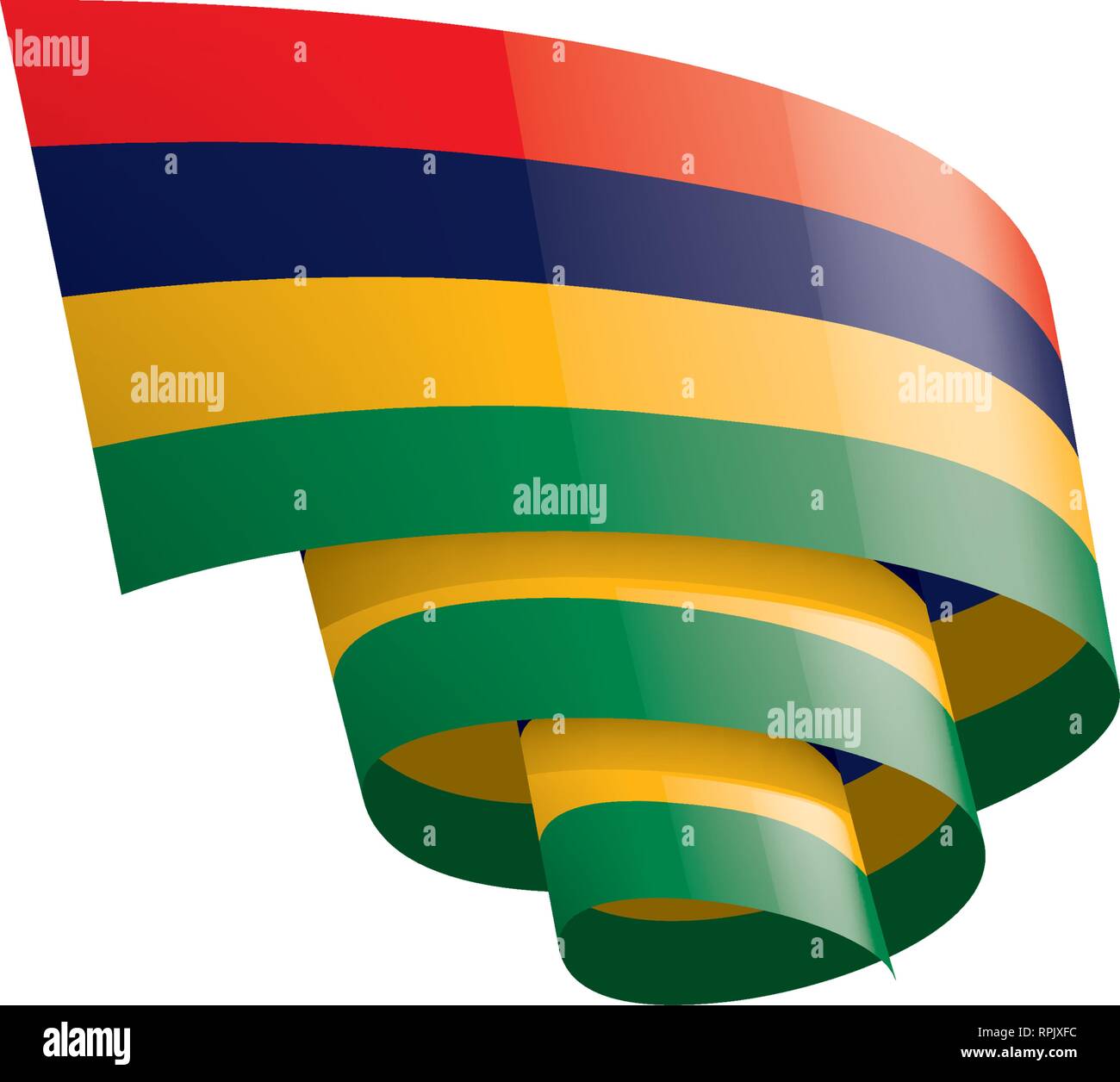 Mauritius flag, vector illustration on a white background Stock Vector ...