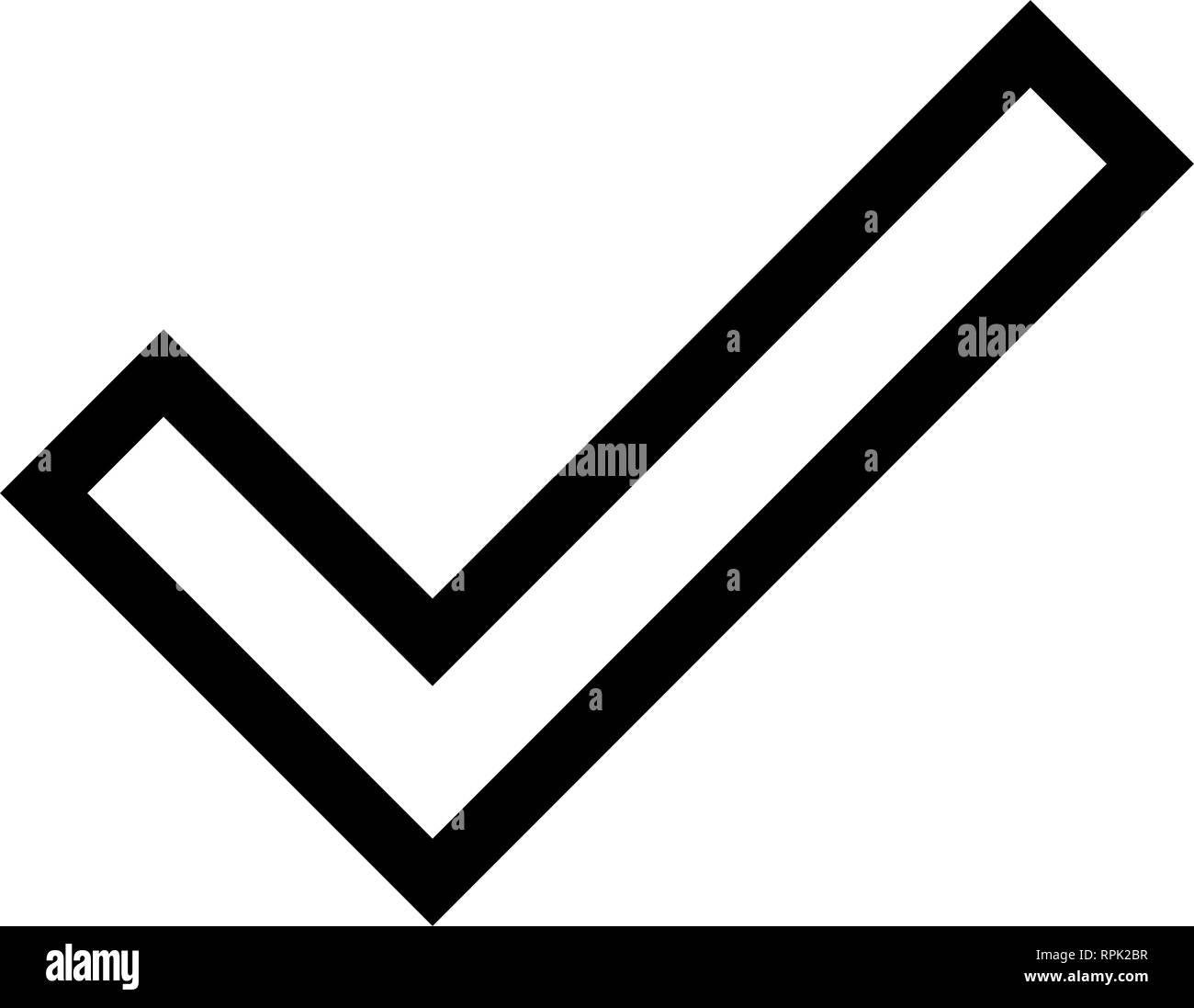 Check marks - black tick icon simple outline - vector illustration ...