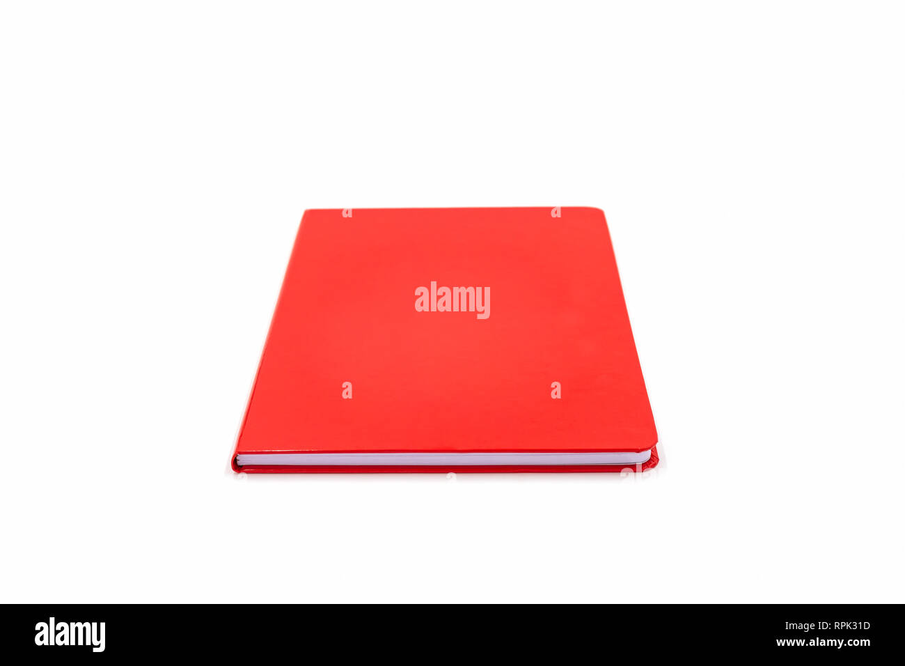 Close up red leather notebook isolated on white background Stock Photo ...