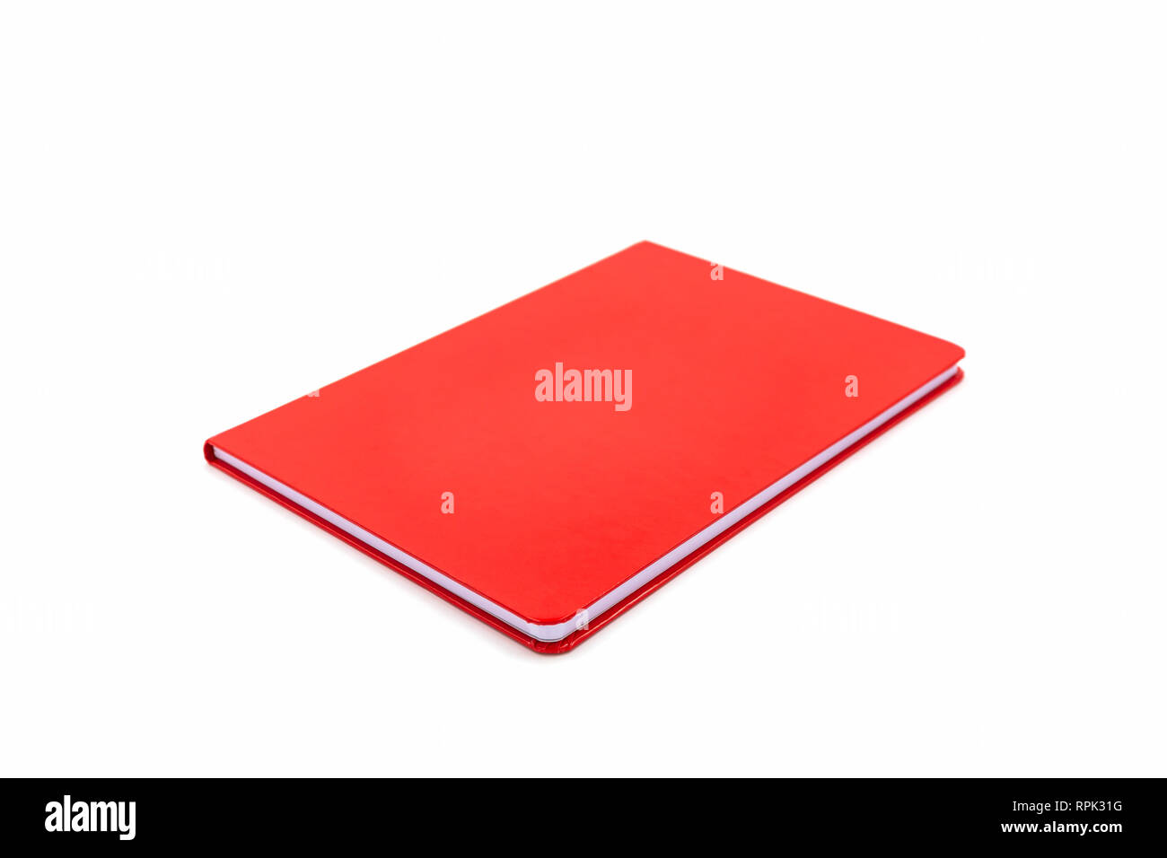 Close up red leather notebook isolated on white background Stock Photo ...
