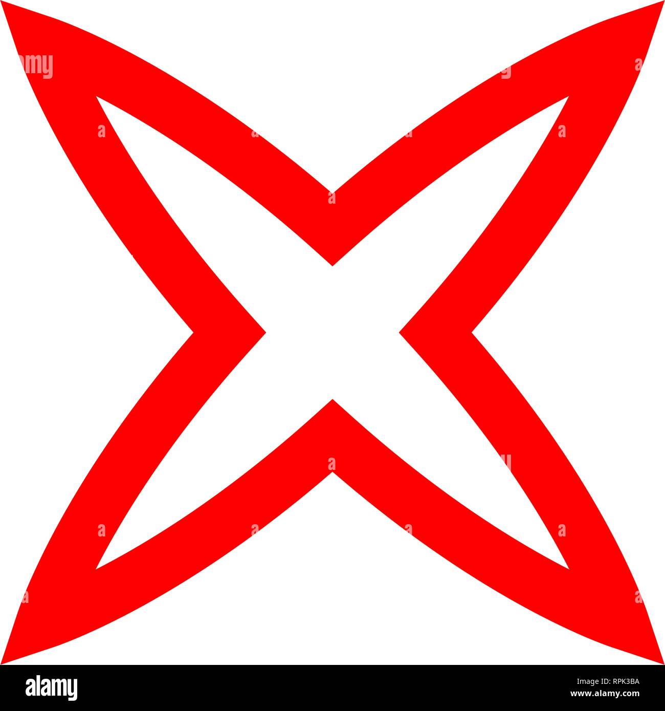 Check marks - red cross icon simple outline - vector illustration Stock ...