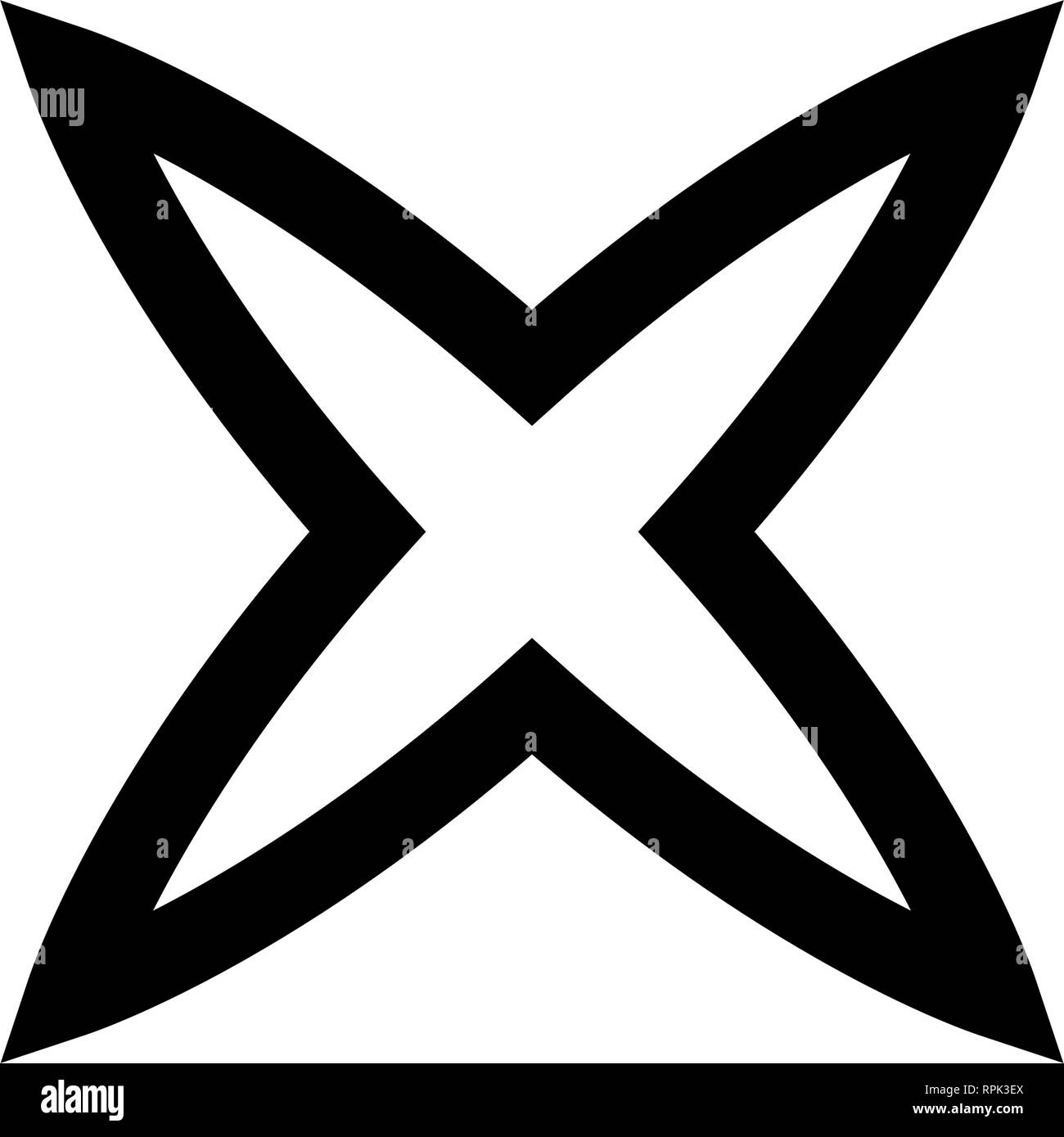 Check marks - black cross icon simple outline - vector illustration ...