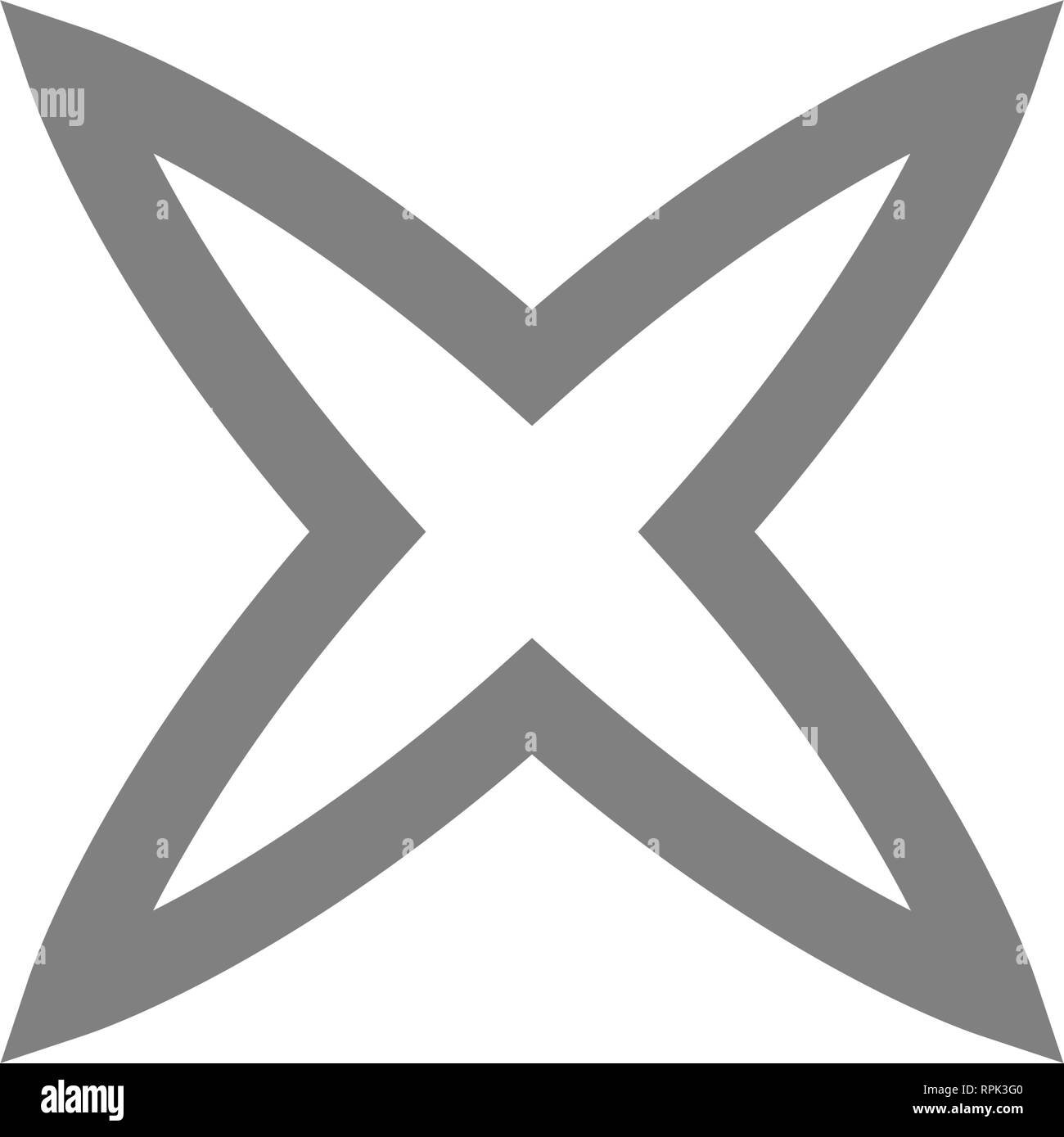 Check marks - gray cross icon simple outline - vector illustration ...