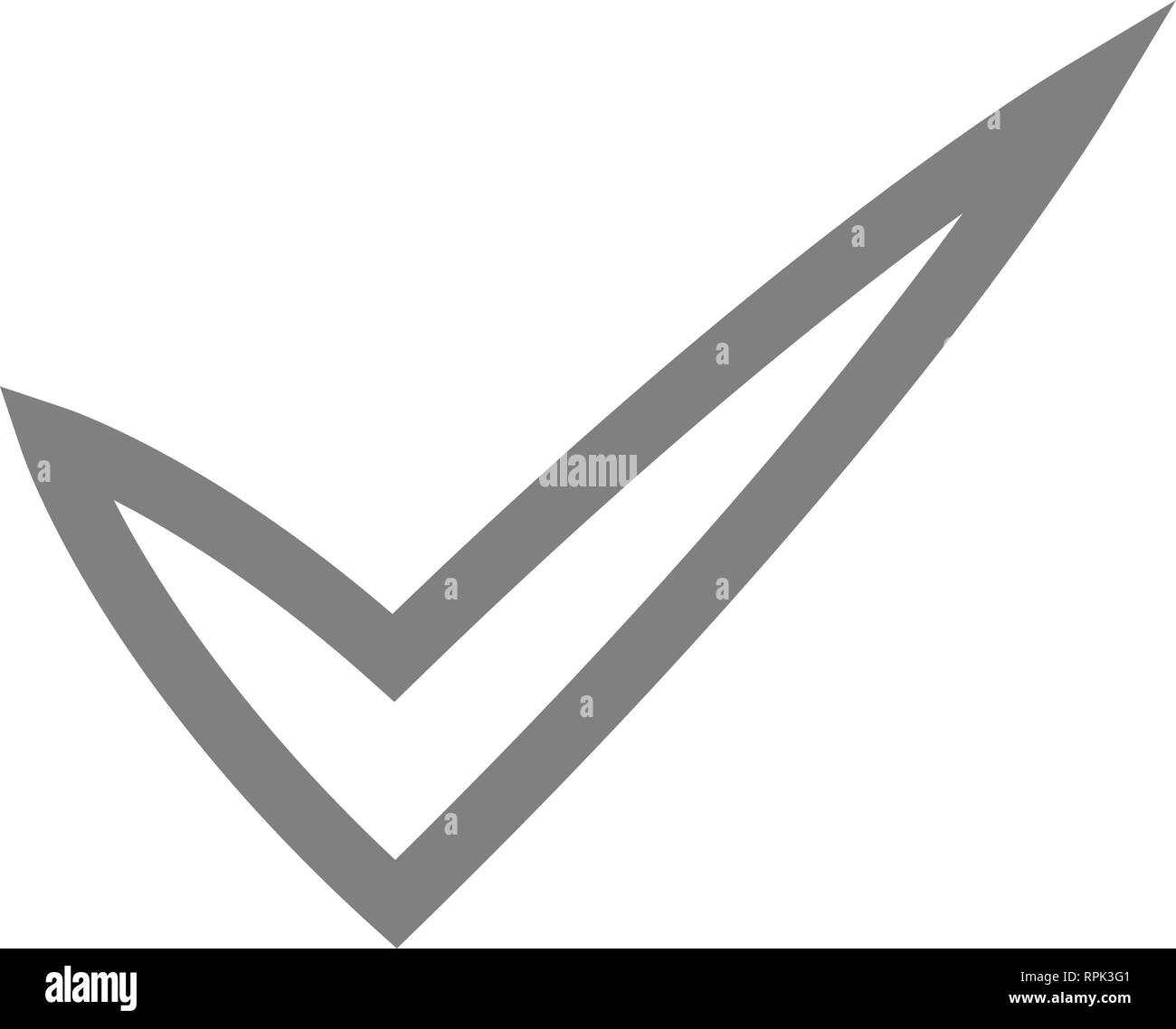 Check marks - gray tick icon simple outline - vector illustration Stock ...