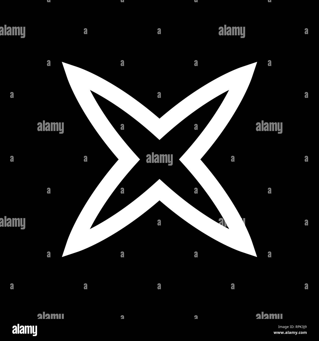 Check marks - white cross icon simple outline - vector illustration ...