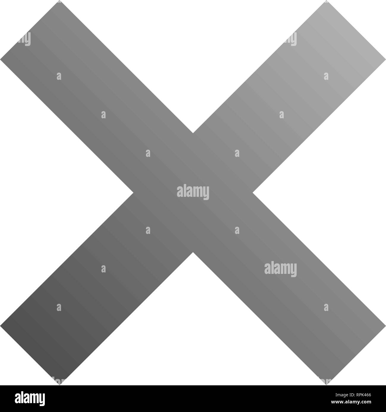 Check marks - gray gradient cross icon - vector illustration Stock ...