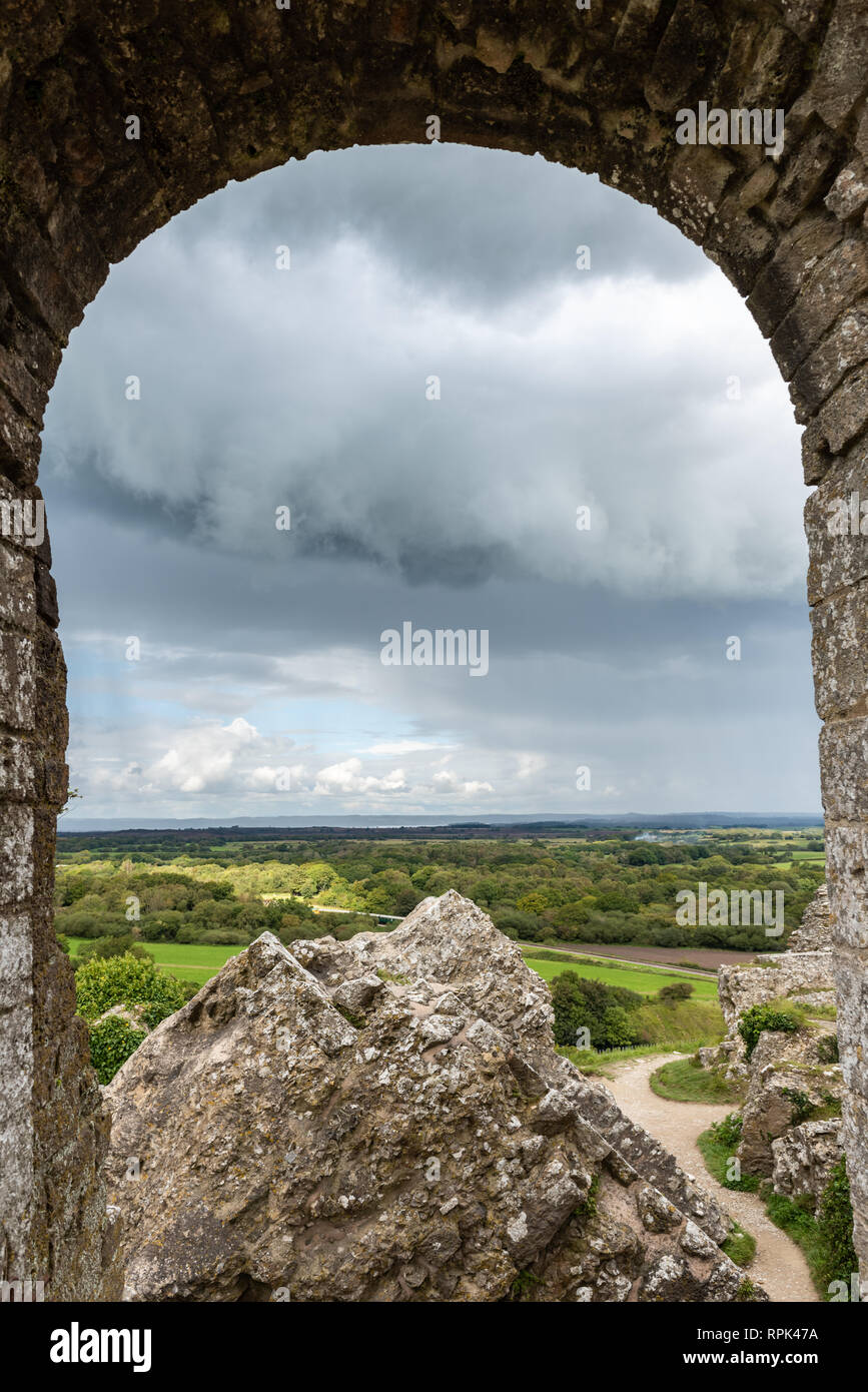 The ruins of Corfe Castle, Dorset, England, United Kingdom Stock Photo ...